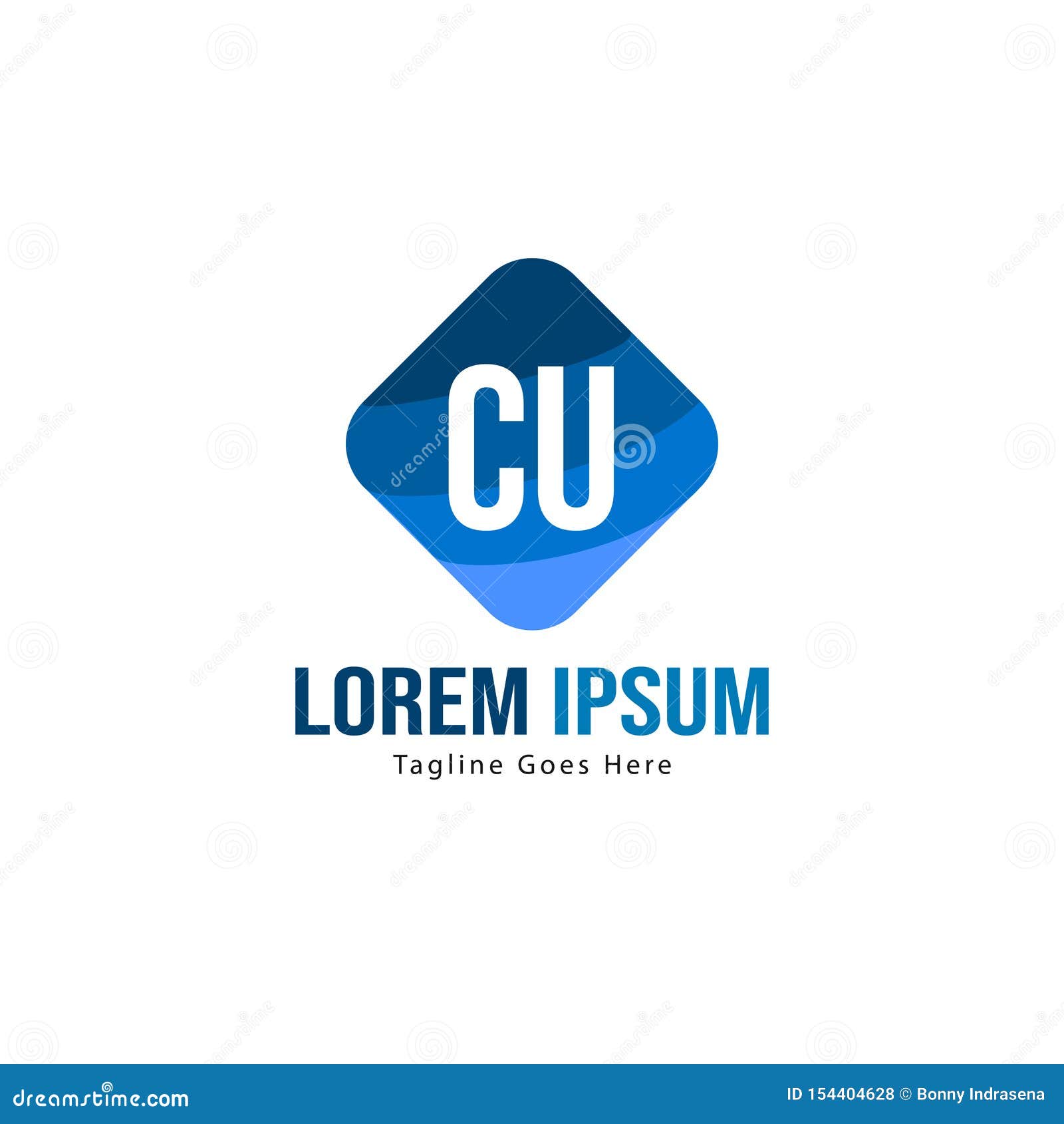 Initial CU Logo Template with Modern Frame. Minimalist CU Letter Logo ...