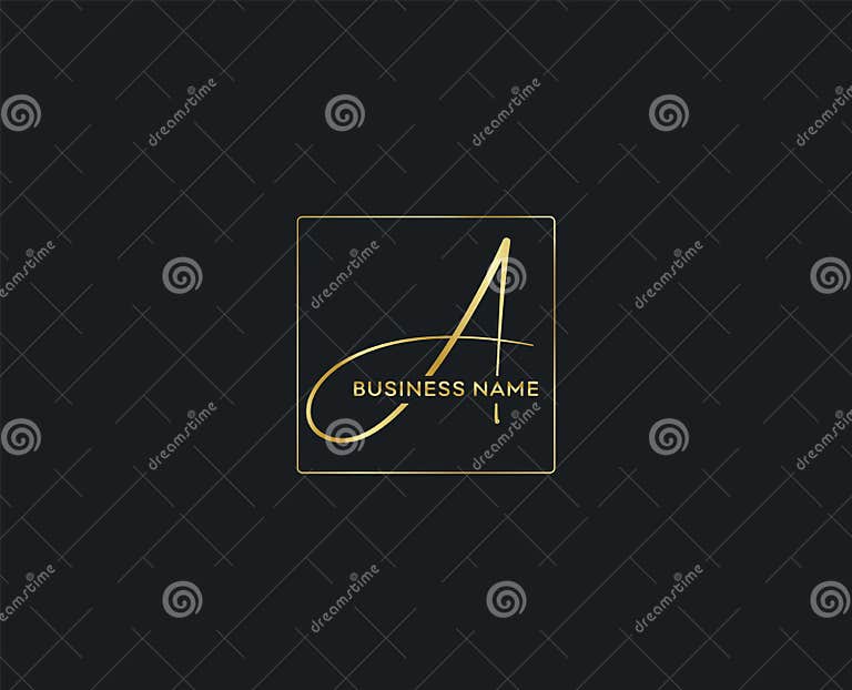 Initial Cursive Golden Color with Typography Text a Vector Stock ...