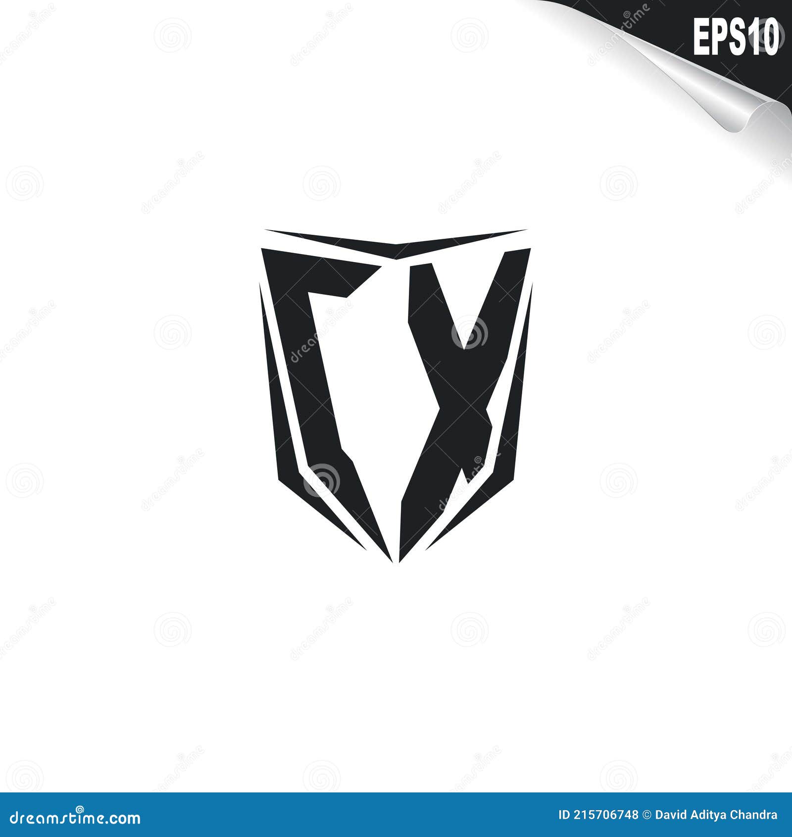 Initial CX Logo Design with Shield Style, Logo Business Branding Stock ...