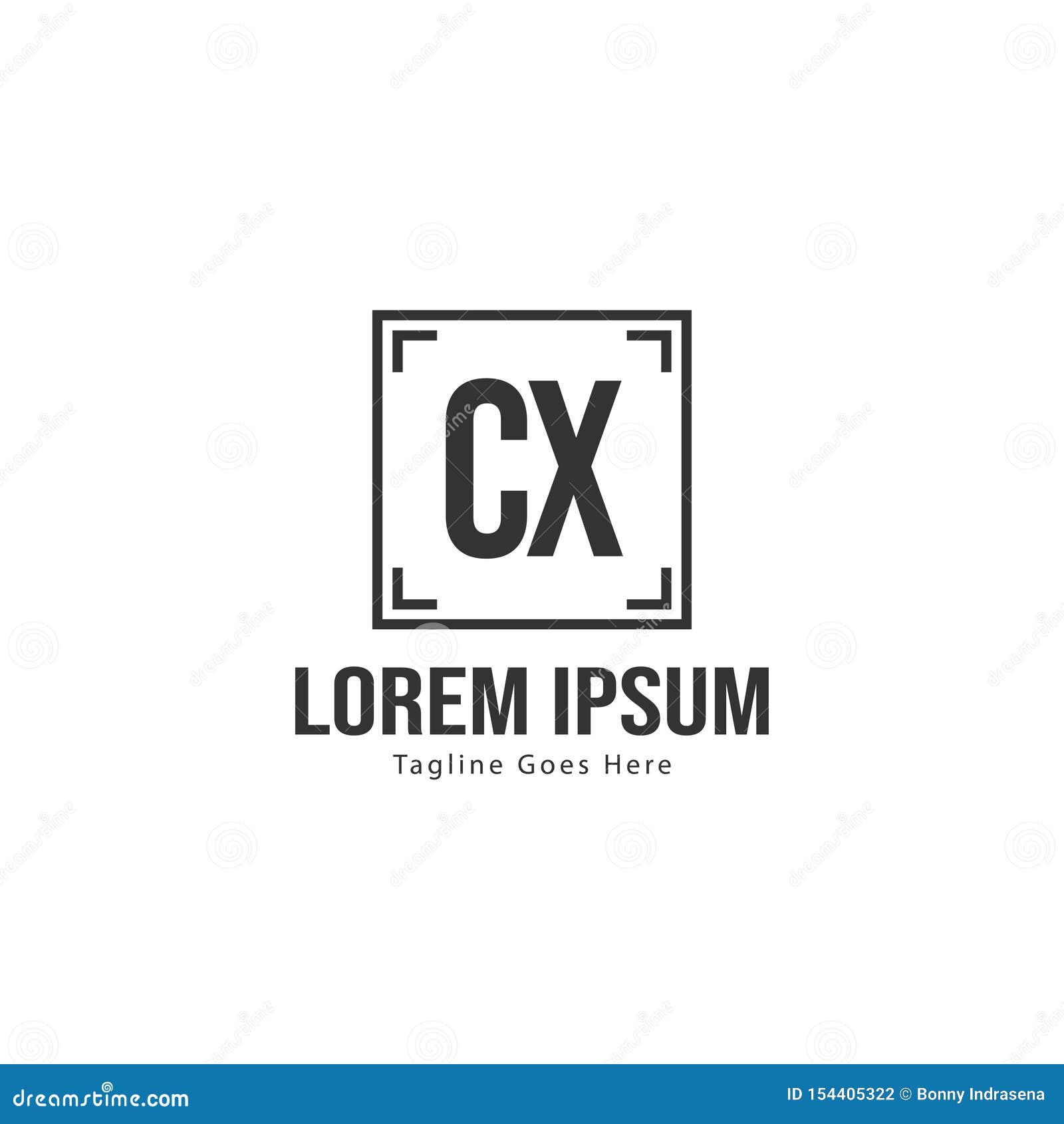 Initial CX Logo Template with Modern Frame. Minimalist CX Letter Logo ...