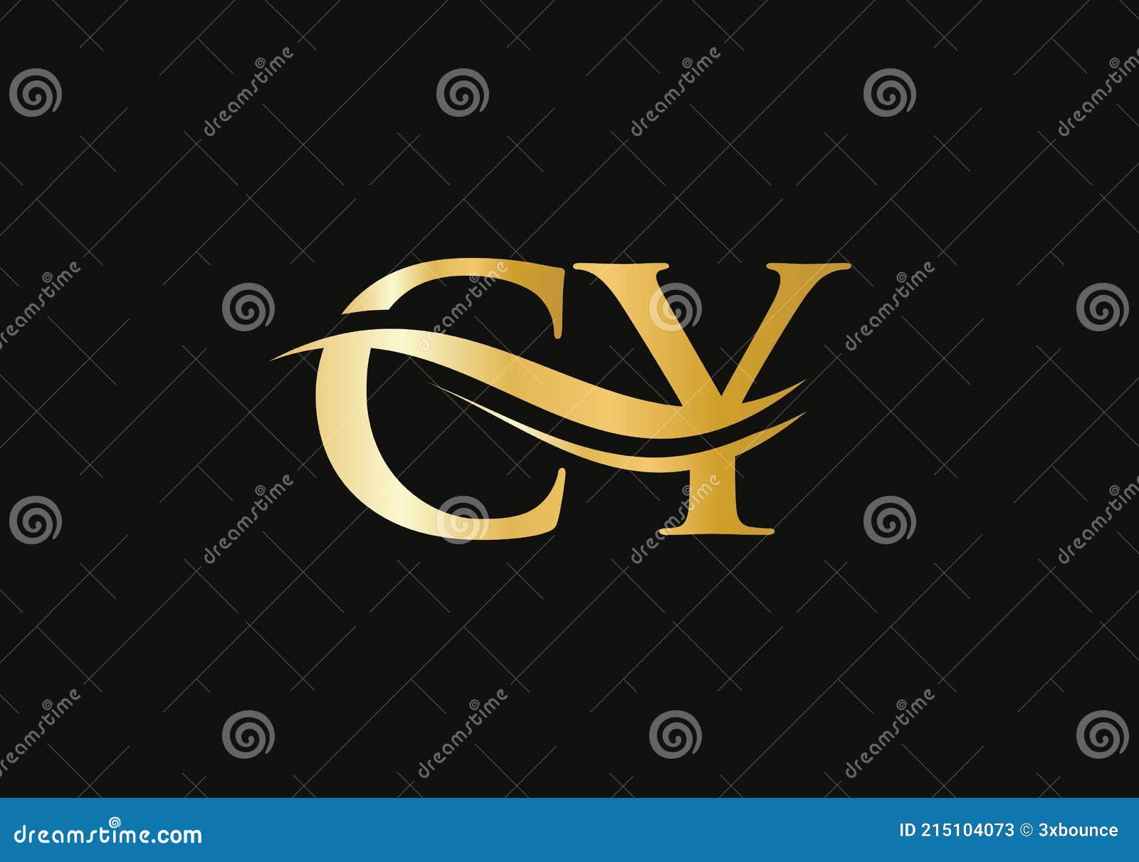 Initial CY Letter Linked Logo Vector Template. Swoosh Letter CY Logo ...