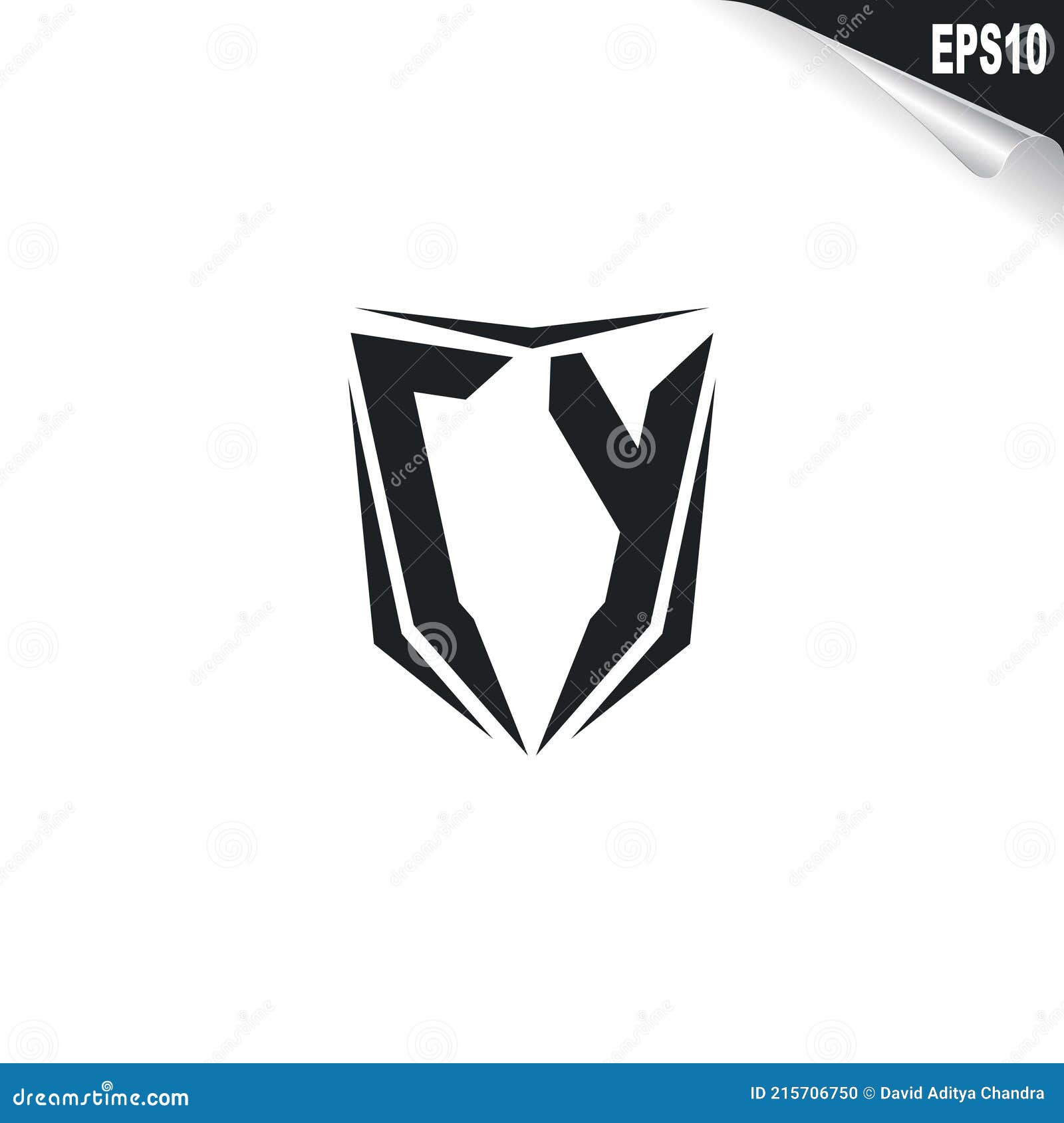 Initial CY Logo Design with Shield Style, Logo Business Branding Stock ...