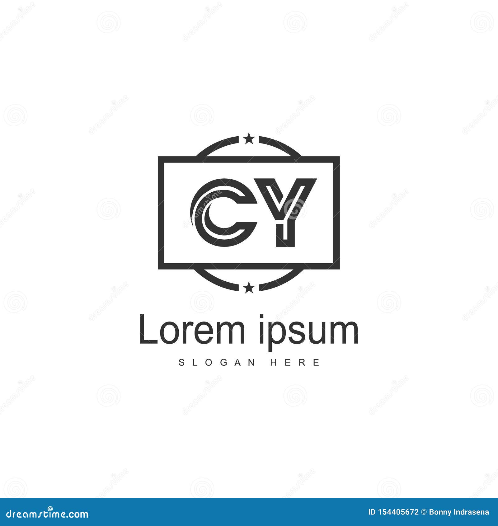 Initial CY Logo Template with Modern Frame. Minimalist CY Letter Logo ...