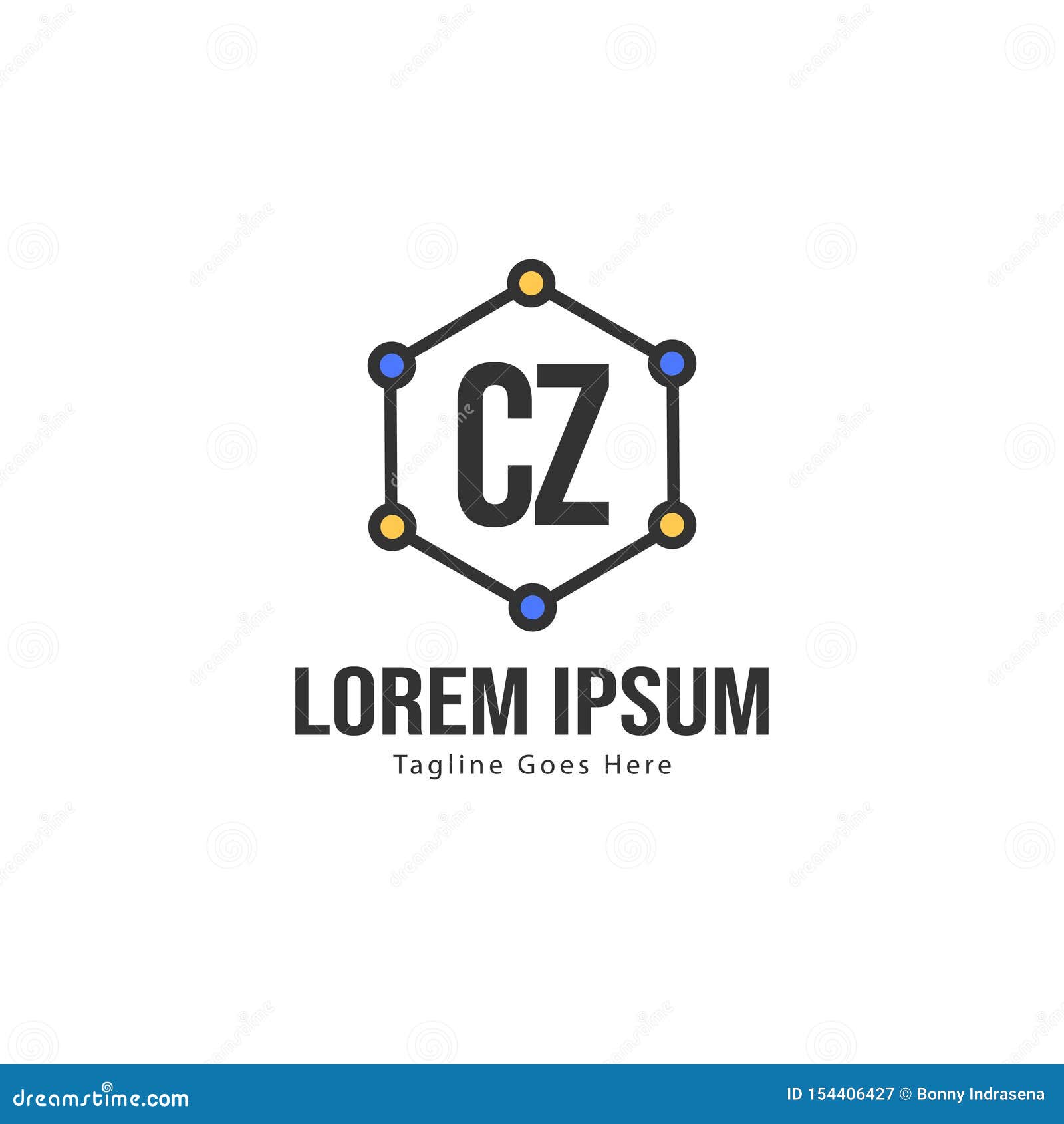 Initial CZ Logo Template with Modern Frame. Minimalist CZ Letter Logo ...