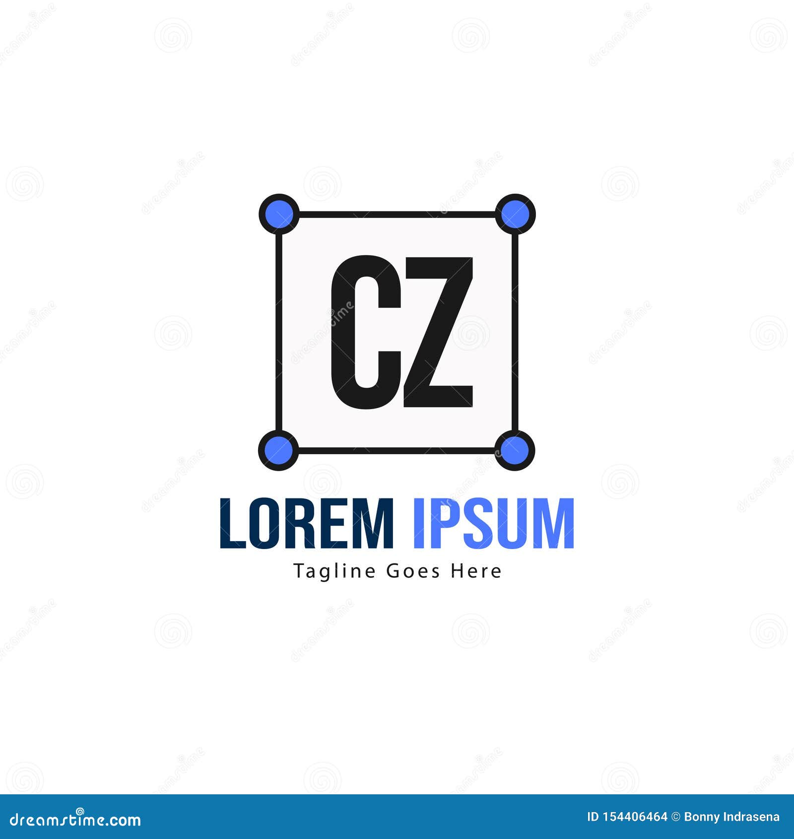 Initial CZ Logo Template with Modern Frame. Minimalist CZ Letter Logo ...