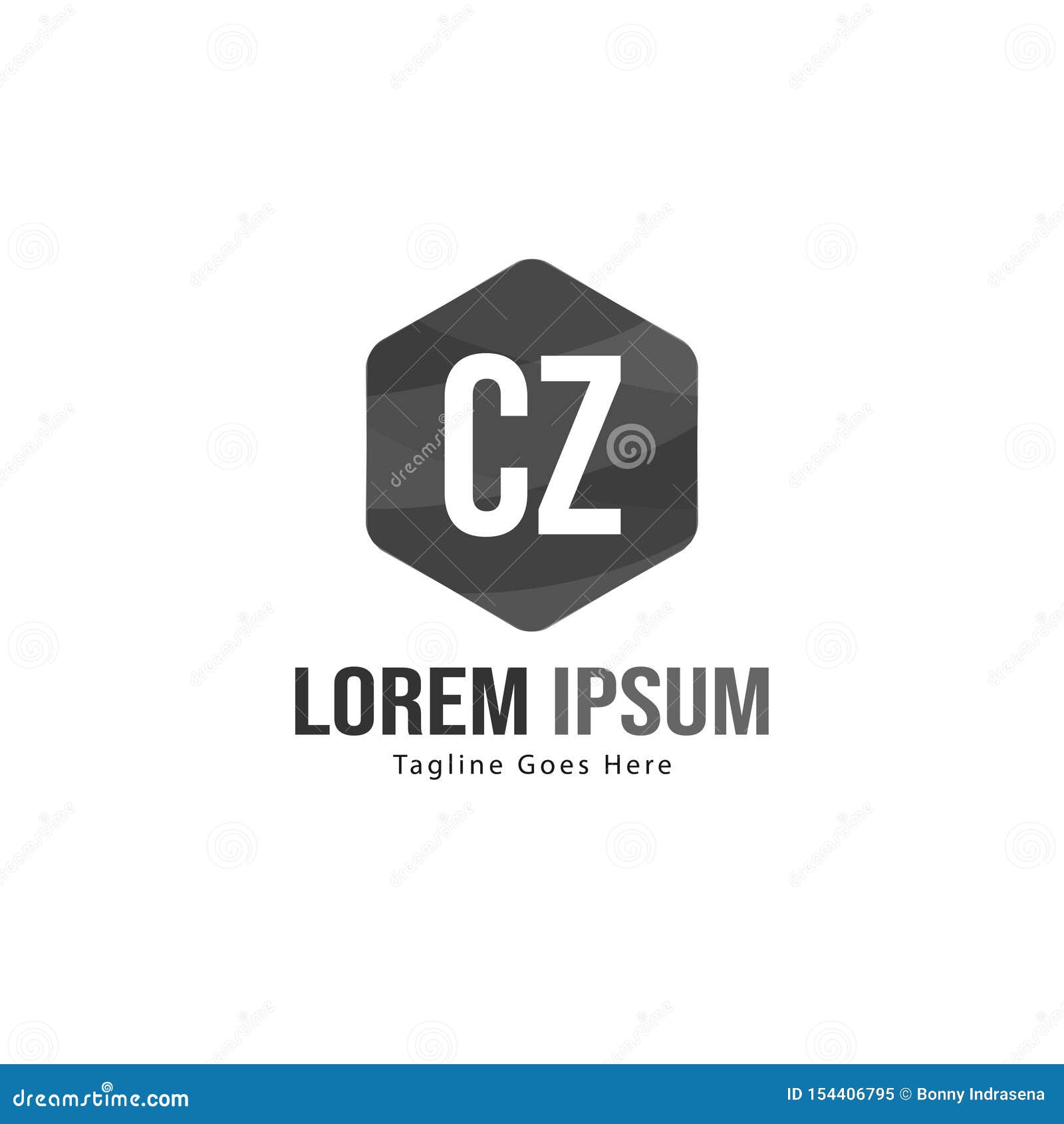 Initial CZ Logo Template with Modern Frame. Minimalist CZ Letter Logo ...