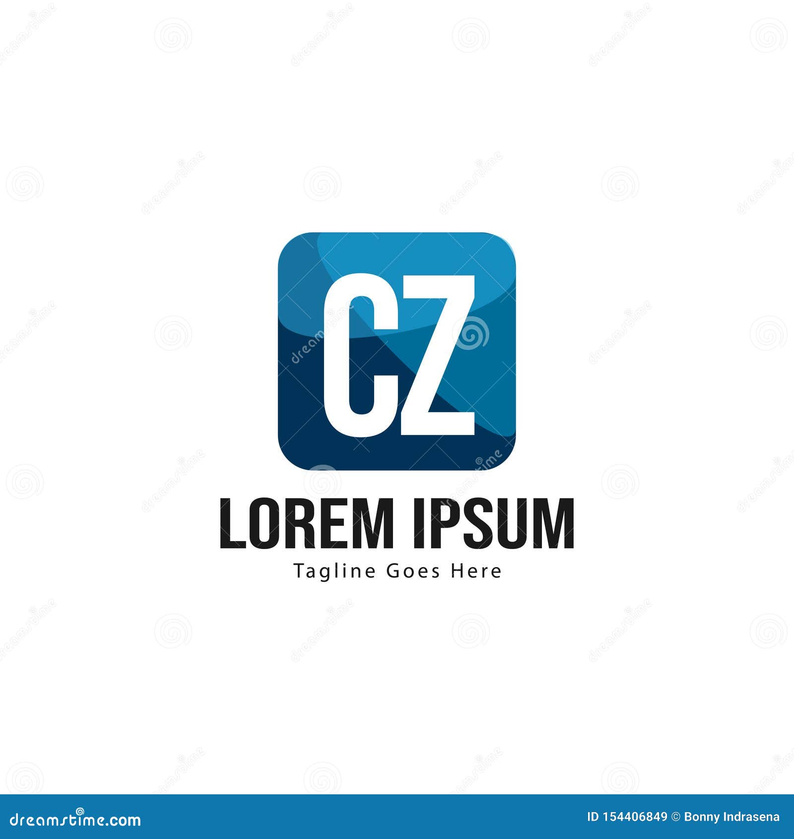 Initial CZ Logo Template with Modern Frame. Minimalist CZ Letter Logo ...