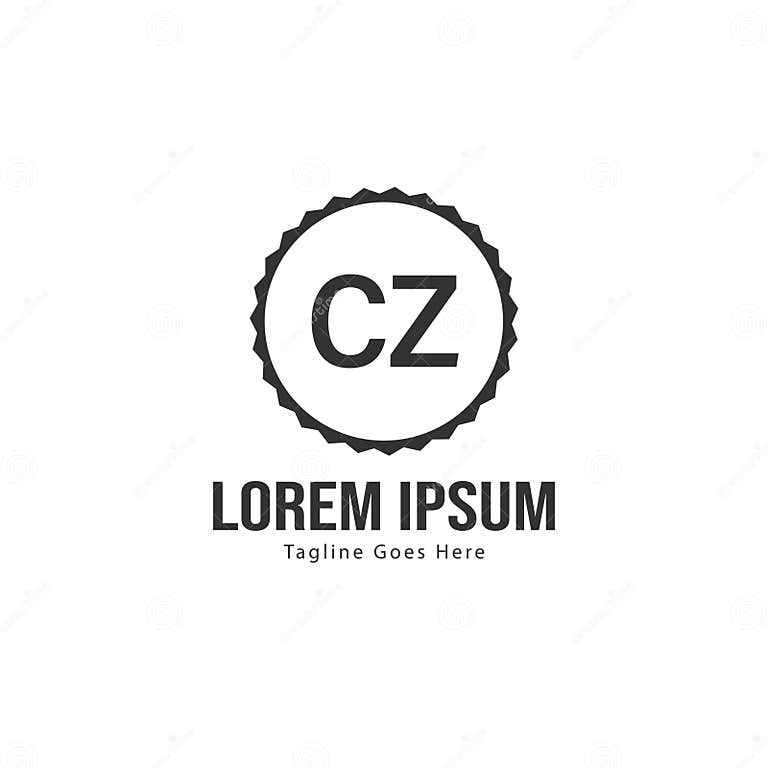 Initial CZ Logo Template with Modern Frame. Minimalist CZ Letter Logo ...