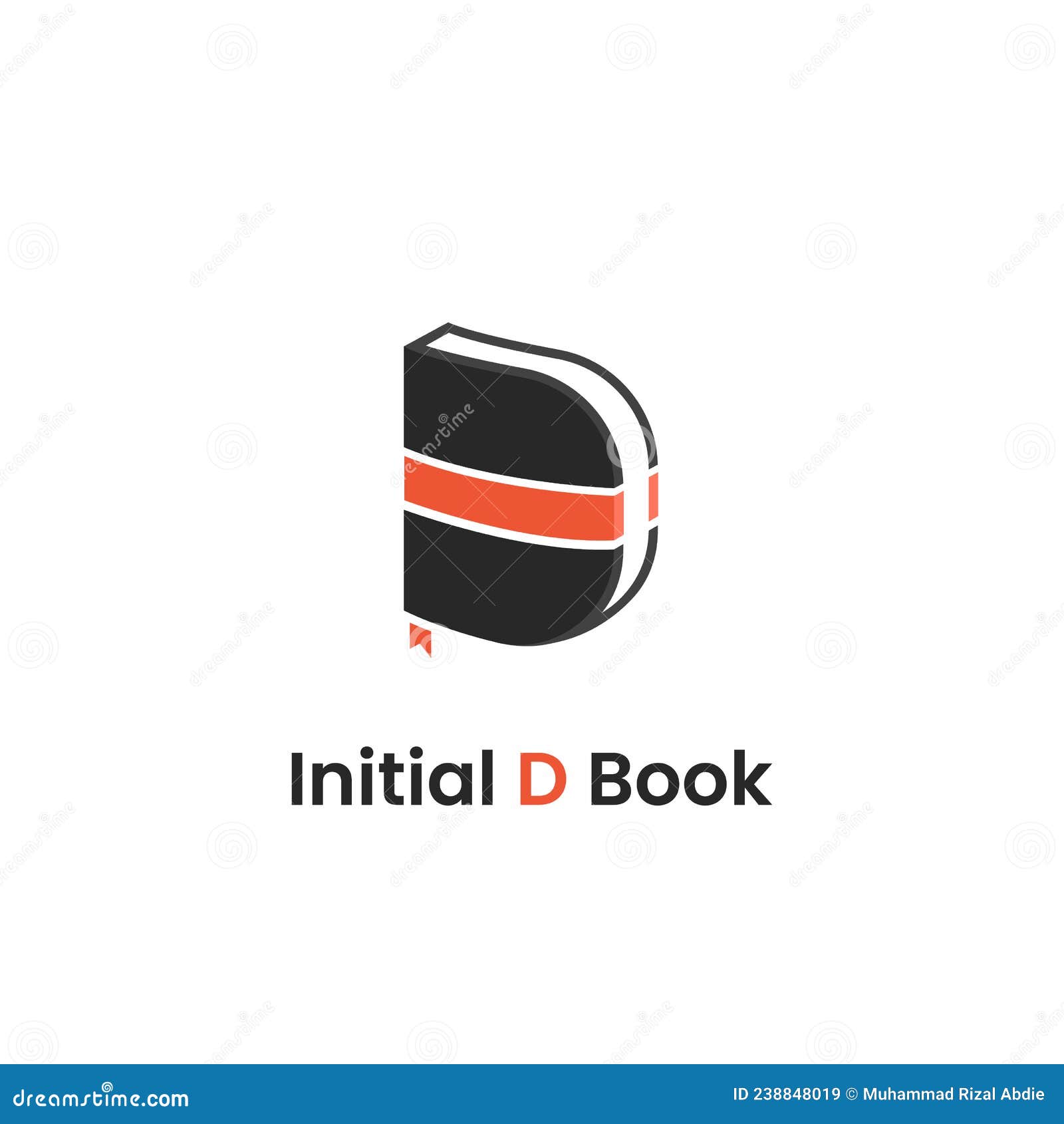 Initial D Book Education Logo with Isometric Simple Icon Stock Vector ...