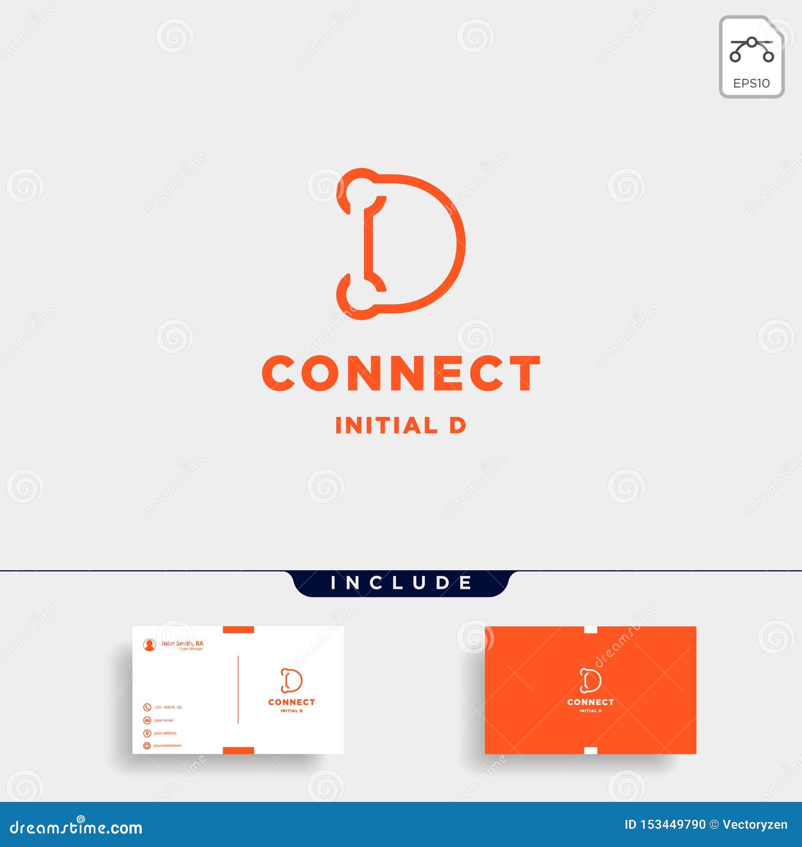 Initial D Connection Logo Design Technology Symbol Icon Stock Vector ...