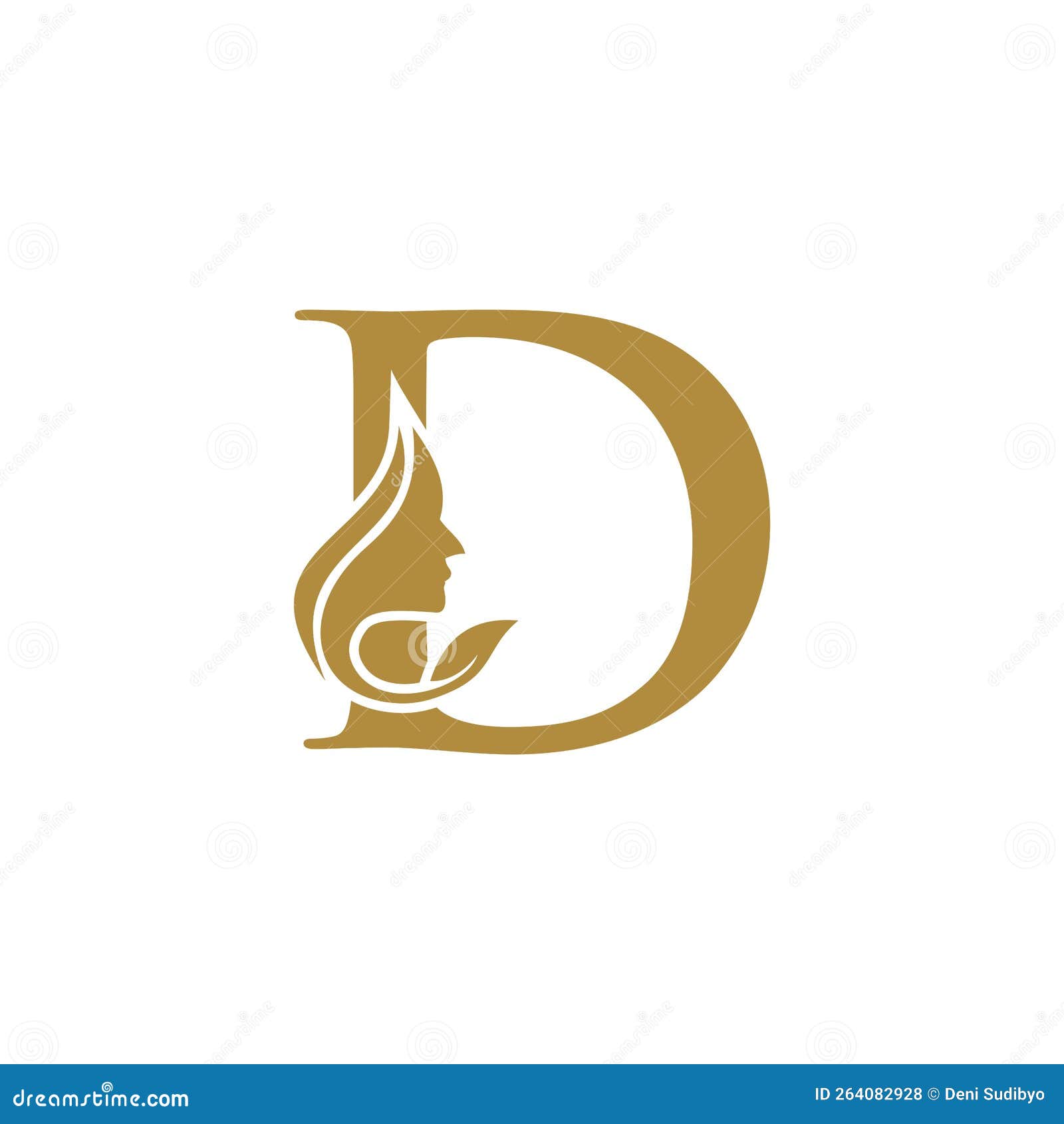 Initial D Face Beauty Logo Design Templates Stock Illustration ...