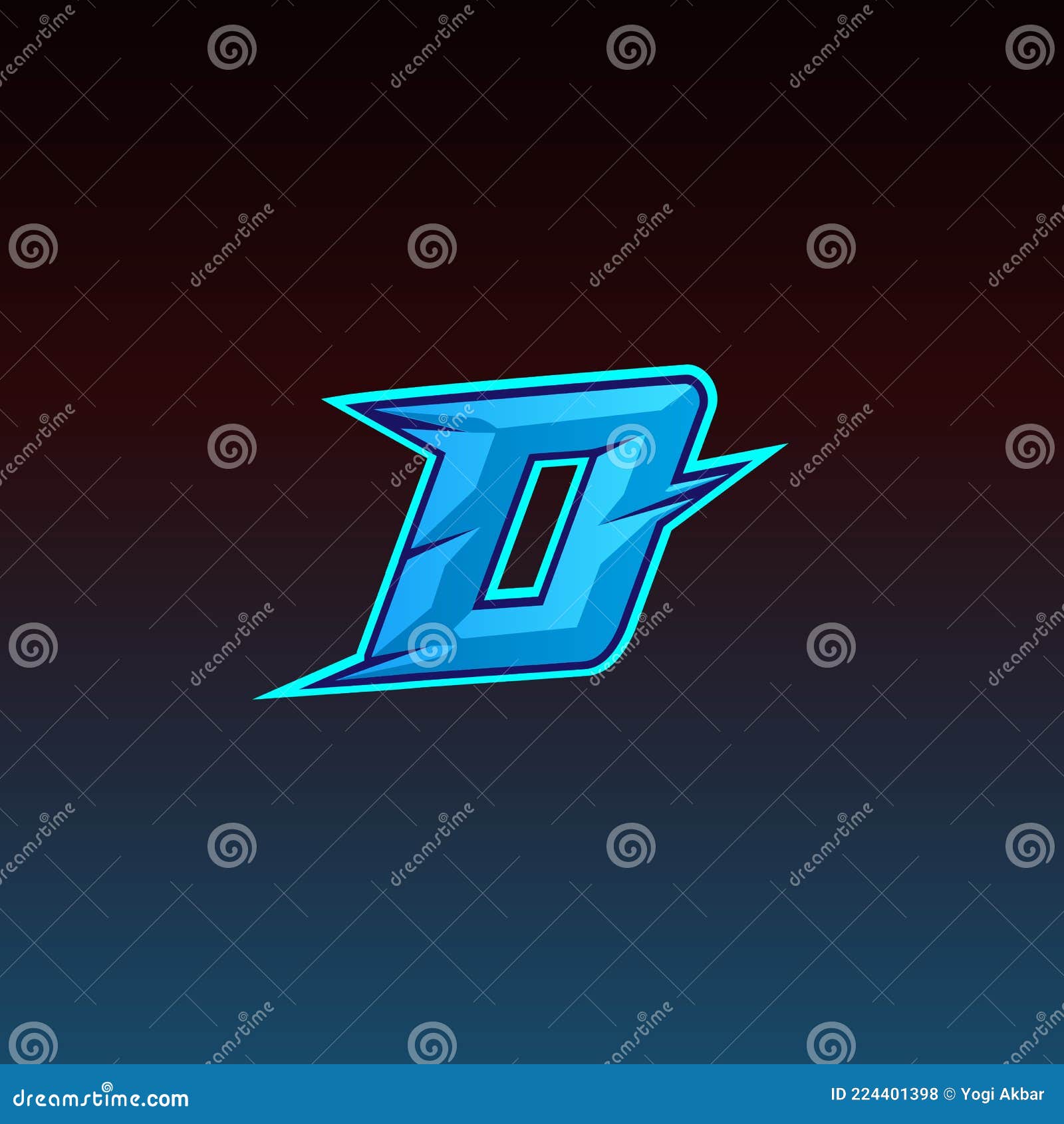 Initial D Gaming Logo Design Template Inspiration Stock Vector ...