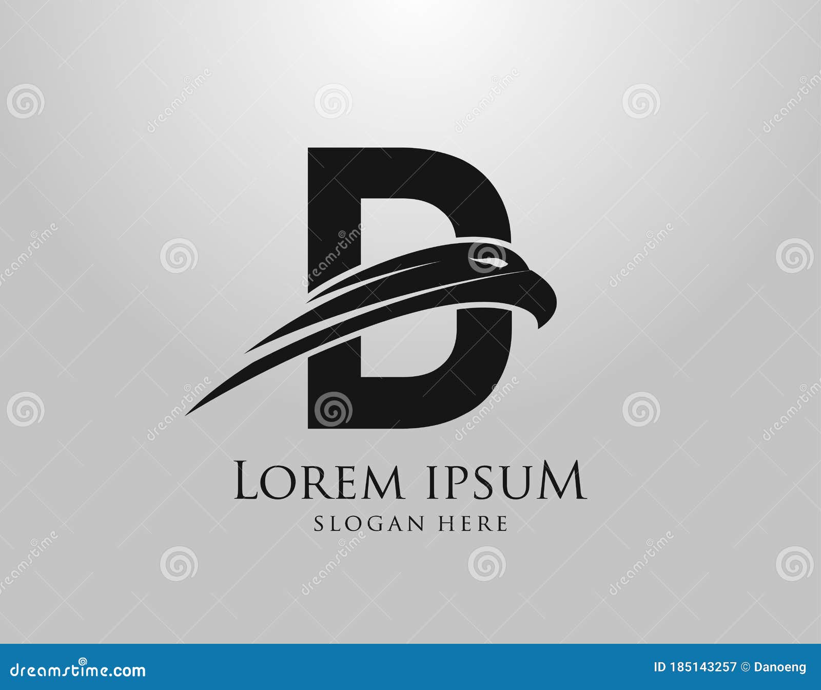 Initial D Letter Eagle Logo Icon with Creative Eagle Head Vector Illustration Design Stock ...