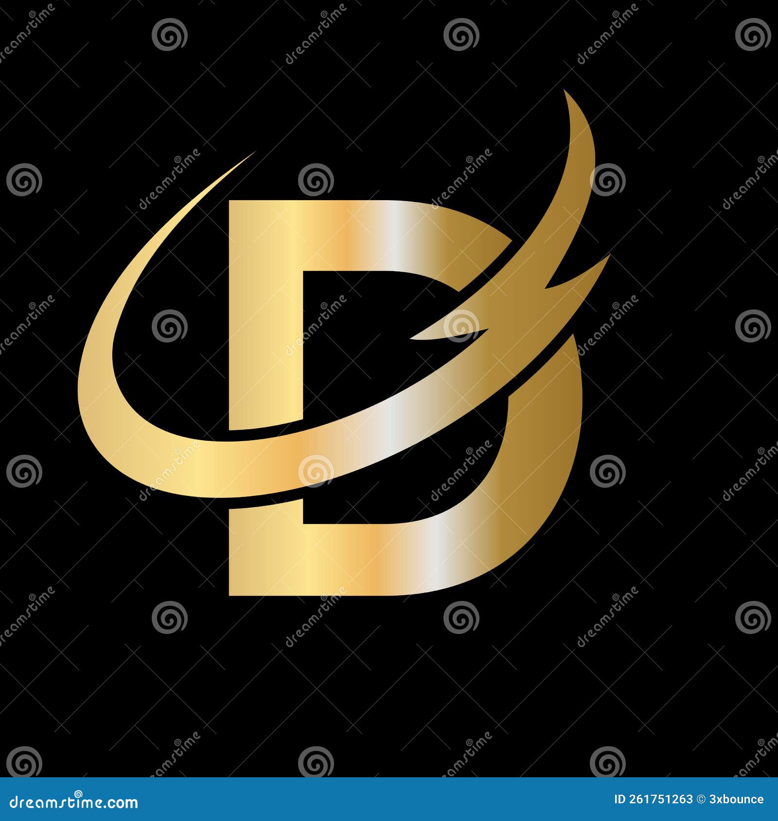 Initial D Letter Logo with Creative Modern Business Typography Vector ...
