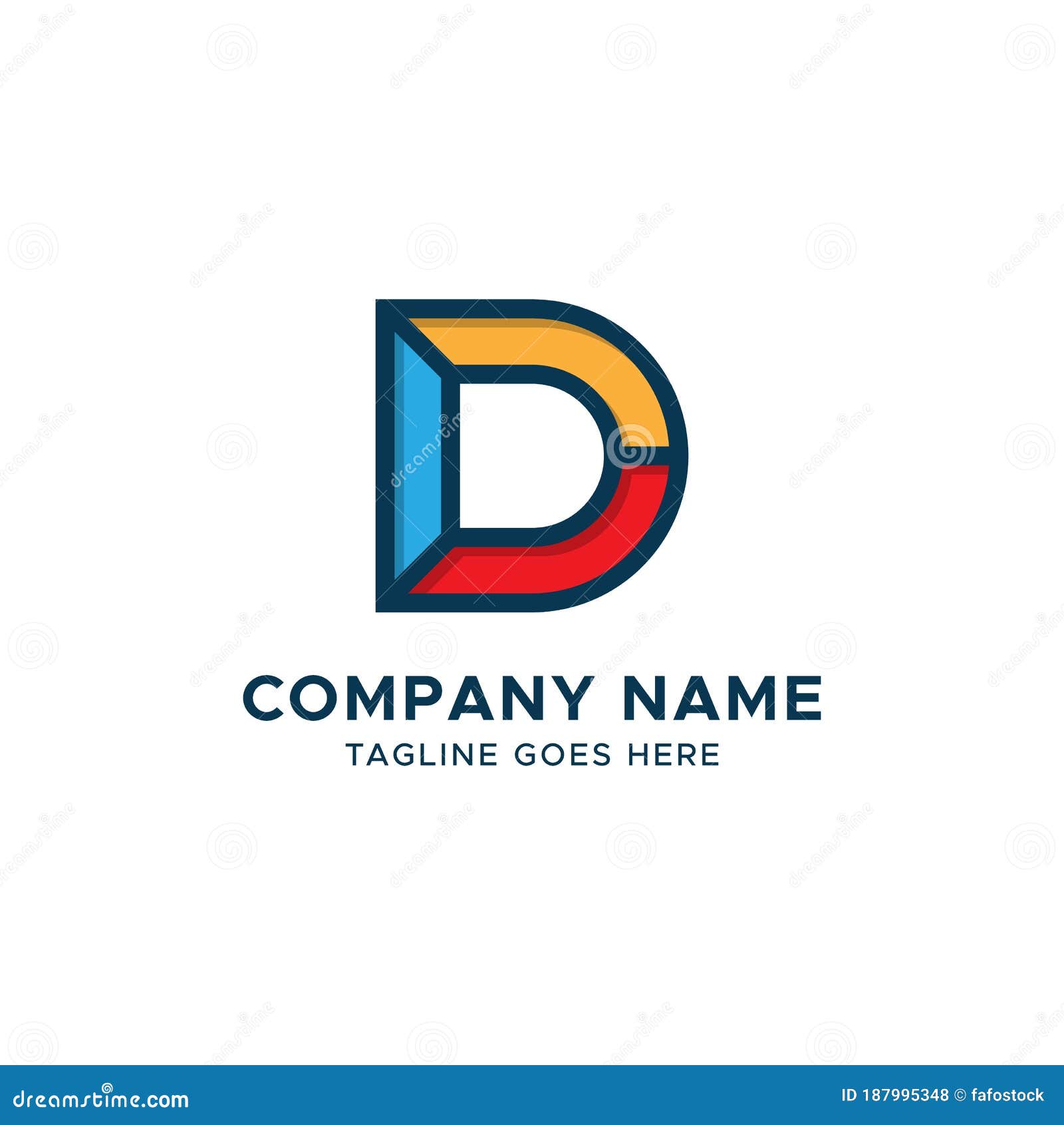 Initial D Letter Logo Design Template Stock Vector - Illustration of ...
