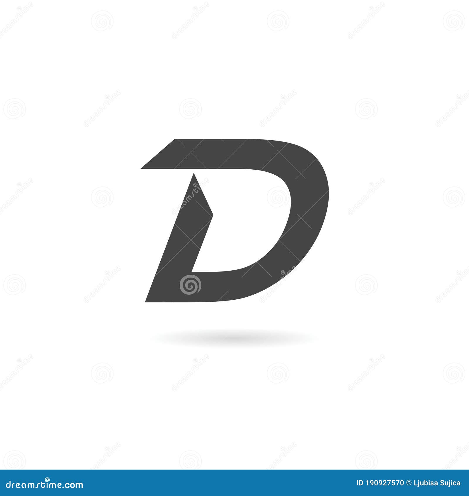 Initial D Letter Logo with Shadow Stock Vector - Illustration of ...