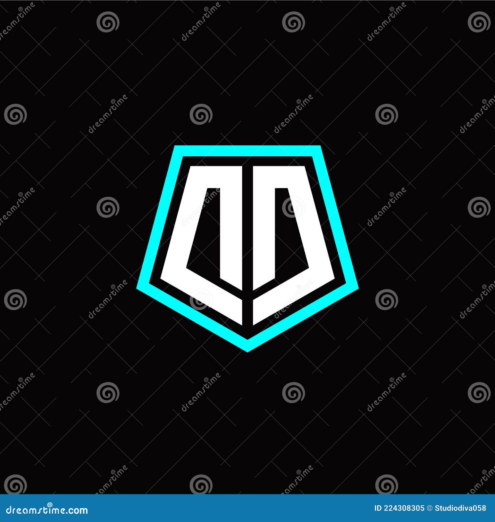 Initial D D Letter with Polygon Modern Style Logo Template Vector Stock ...