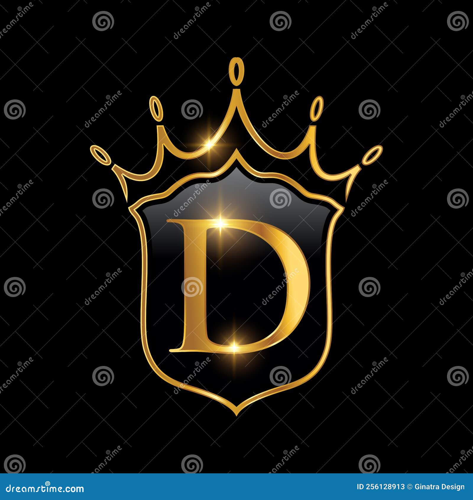 Initial D Monogram Alphabet with a Crown. Royal King Queen Luxury ...