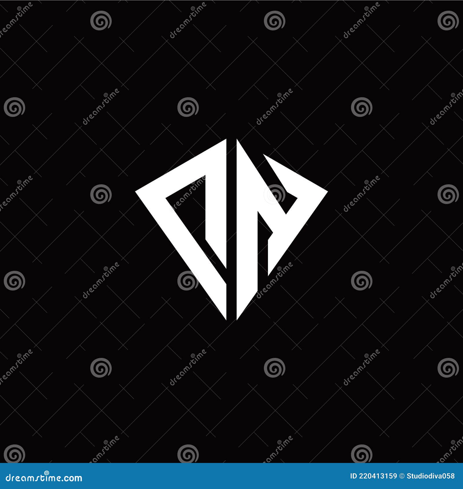 Initial D N Letter with Kite Modern Style Logo Template Vector Stock ...