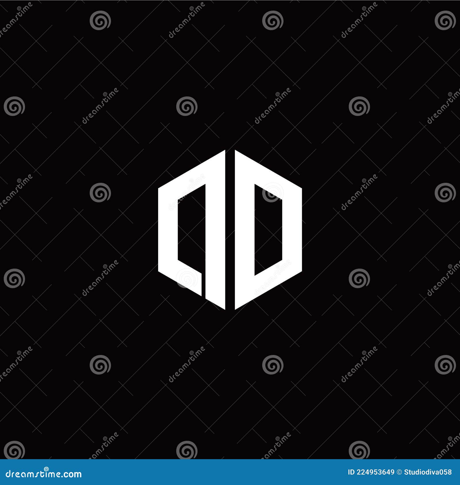 Initial D O Letter with Polygon Modern Style Logo Template Vector Stock ...
