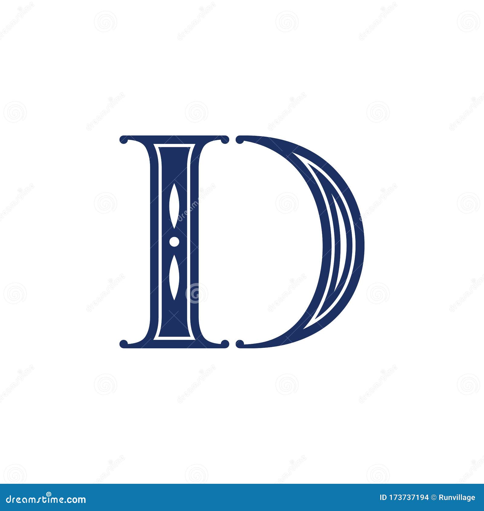 Initial D with Pillar for Logo Design Template Stock Vector ...