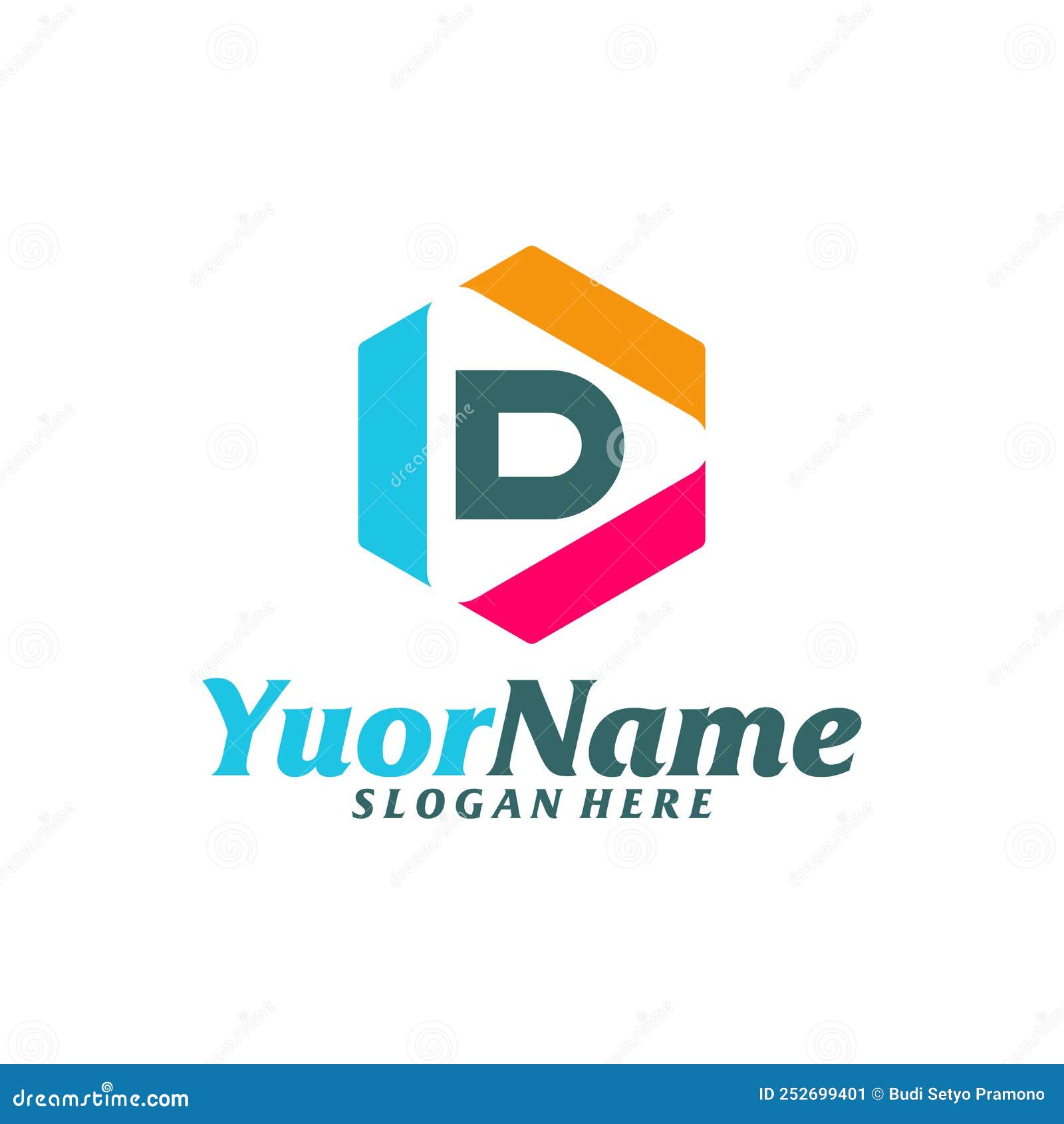 Initial D with Play Logo Design Template. Letter D Logo Concept Vector ...