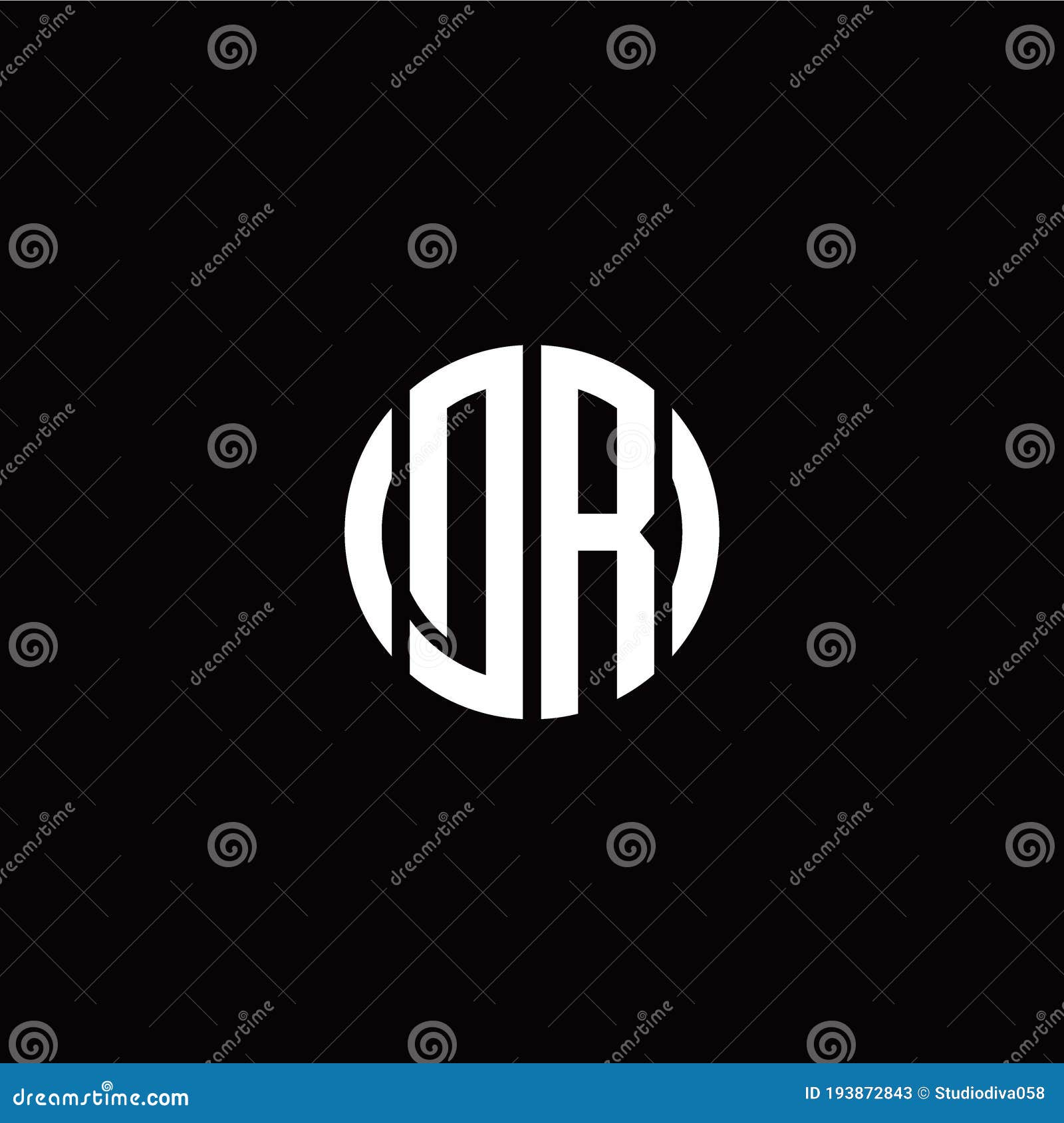 Initial D R Letter with Circle Style Logo Template Vector Stock Vector ...