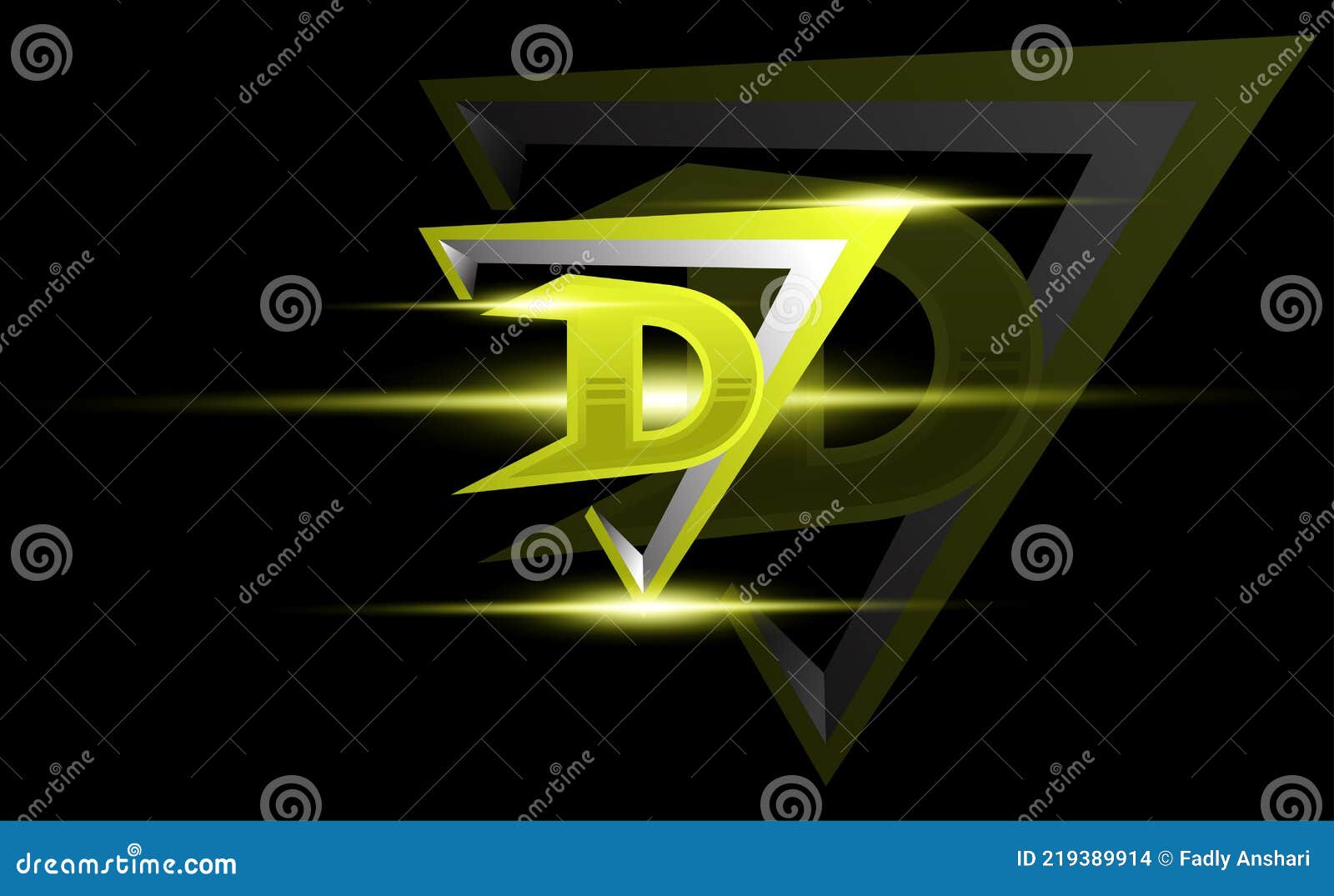 Initial D with Shield, Vector Initial Letter Monogram Esport, Twitch ...