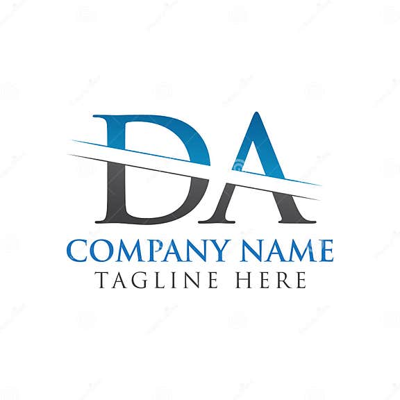 Initial DA Letter Logo Design Vector with Blue and Grey Color. DA Logo ...
