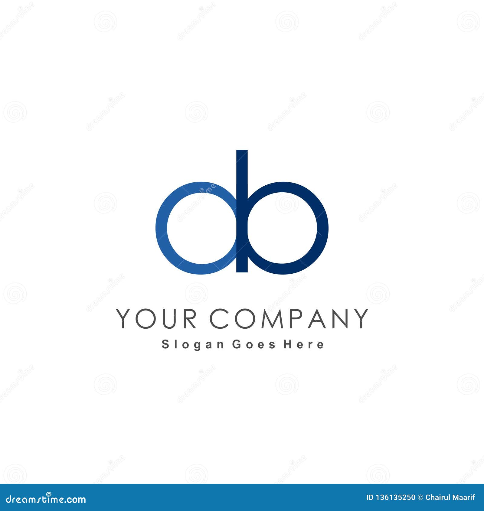 Initial DB or DO or AB Logo Design with Circle Concept Stock Vector ...