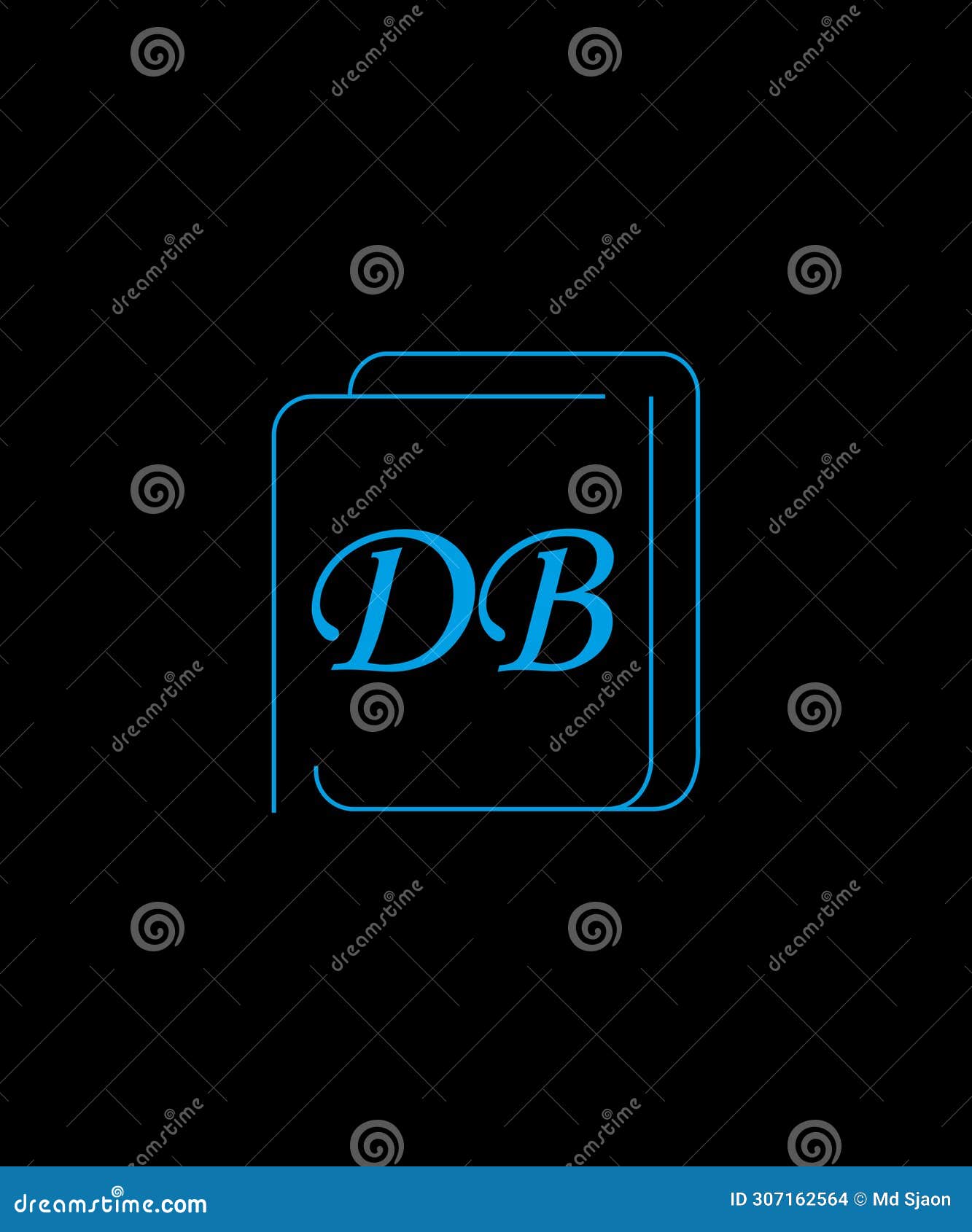 Initial DB Letter Logo Minimal Business Logos Stock Vector ...