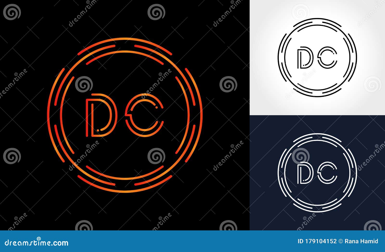 Initial DC Letter Logo with Creative Modern Business Typography Vector ...