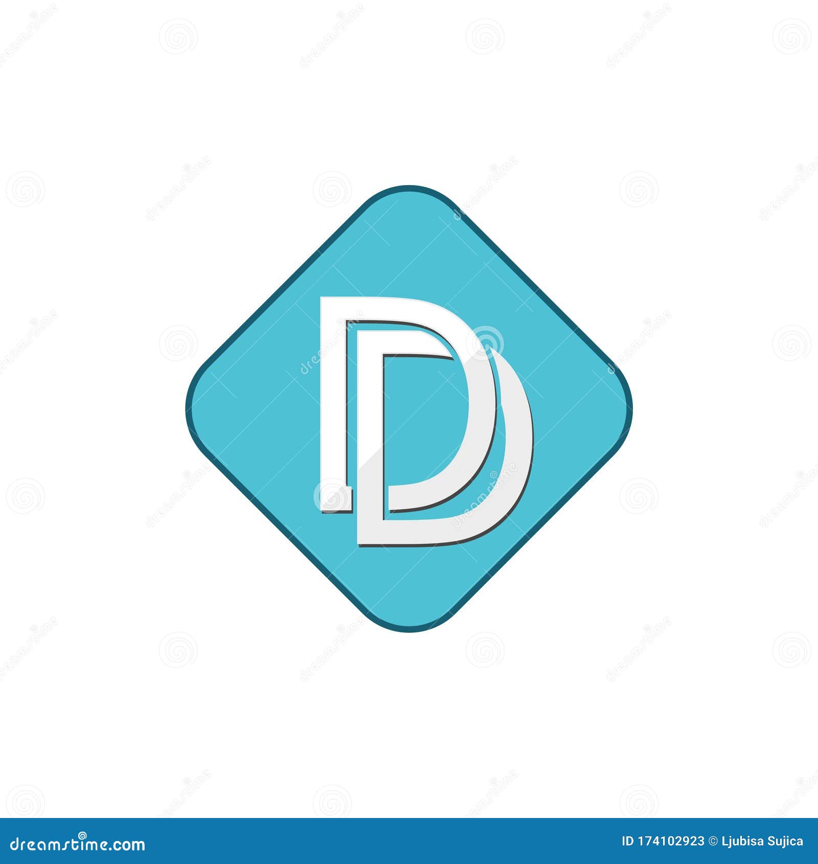 Initial DD Letter Logo Isolated on White Background Stock Vector ...