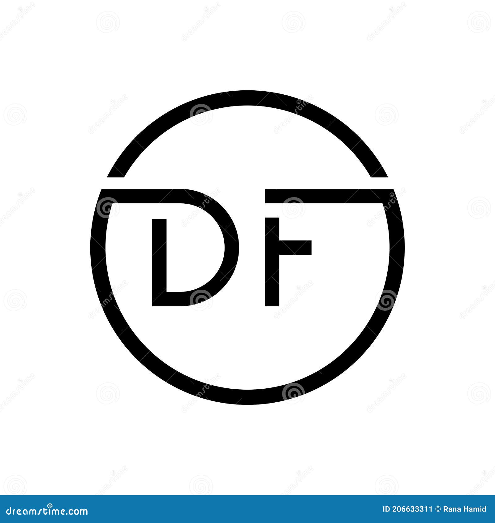 Initial DF Letter Logo Creative Typography Vector Template. Creative ...