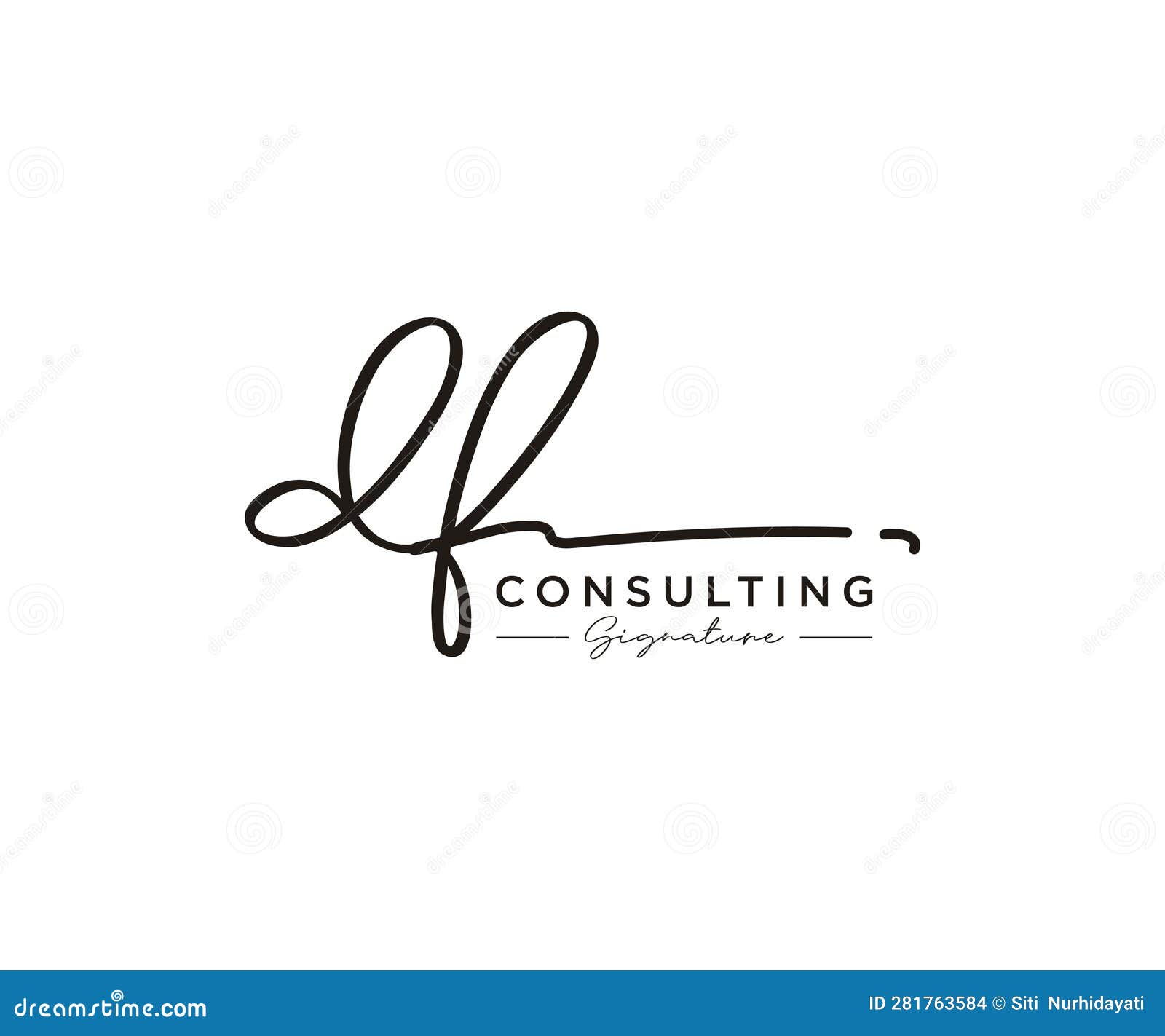 Initial DF Signature Logo Collection Template Vector. Hand Drawn ...