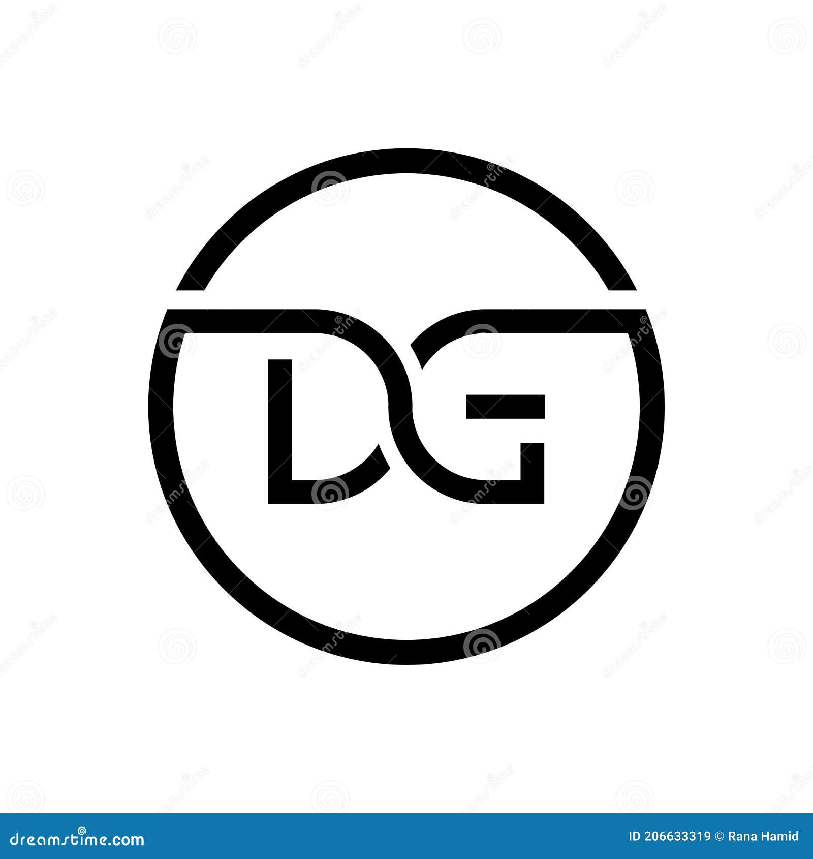 Initial DG Letter Logo Creative Typography Vector Template. Creative Circle Letter DG Logo ...
