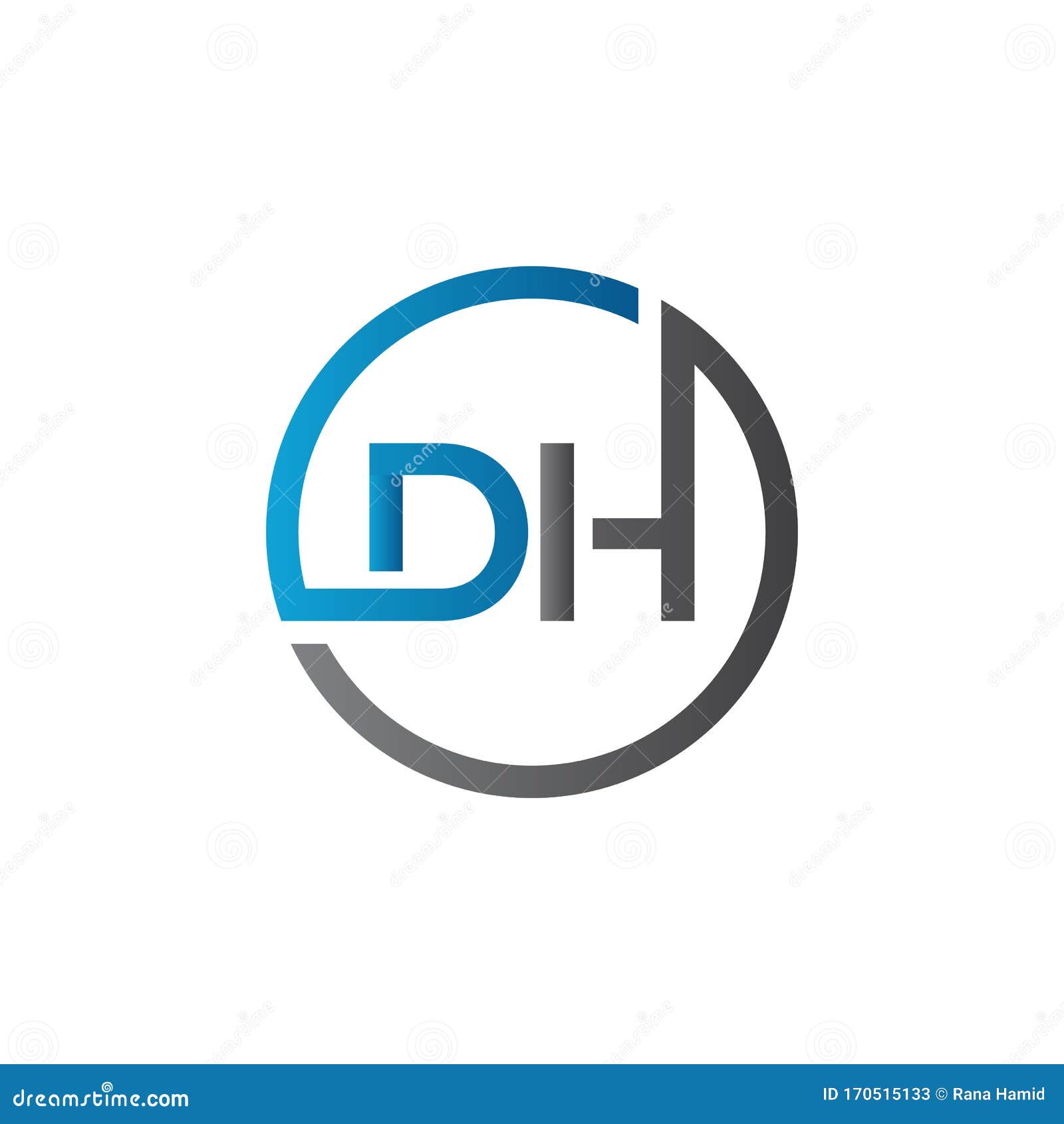 Initial DH Letter Logo with Creative Modern Business Typography Vector ...
