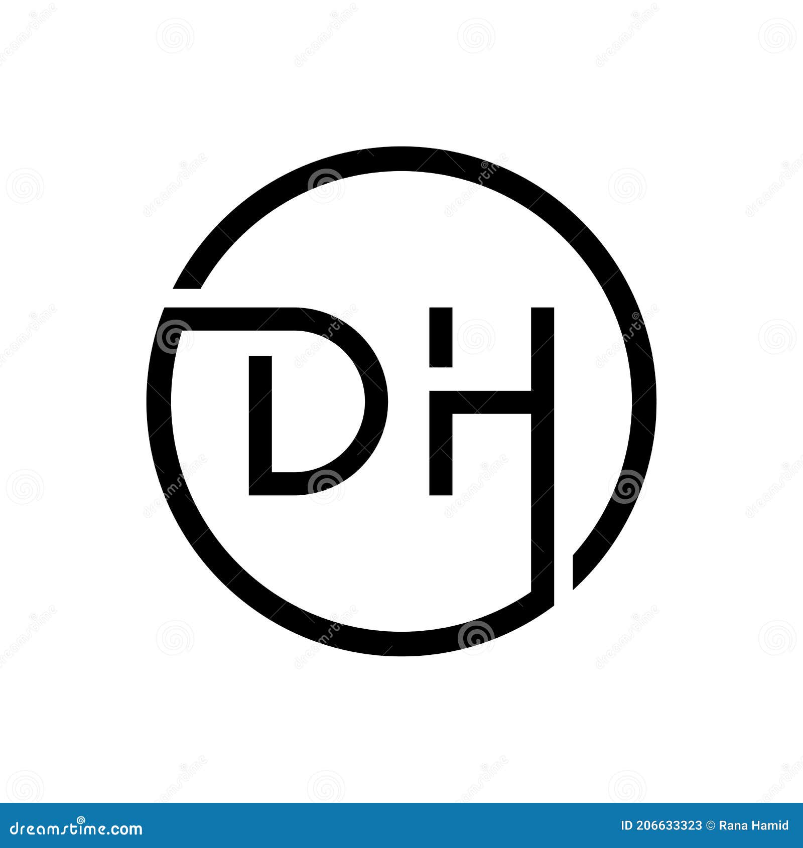 Initial DH Letter Logo Creative Typography Vector Template. Creative ...