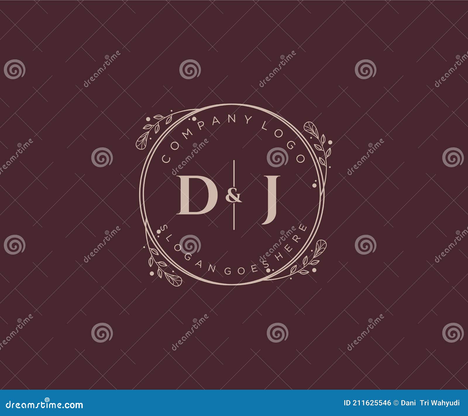 Initial DJ Letters Decorative Luxury Wedding Logo Stock Vector ...