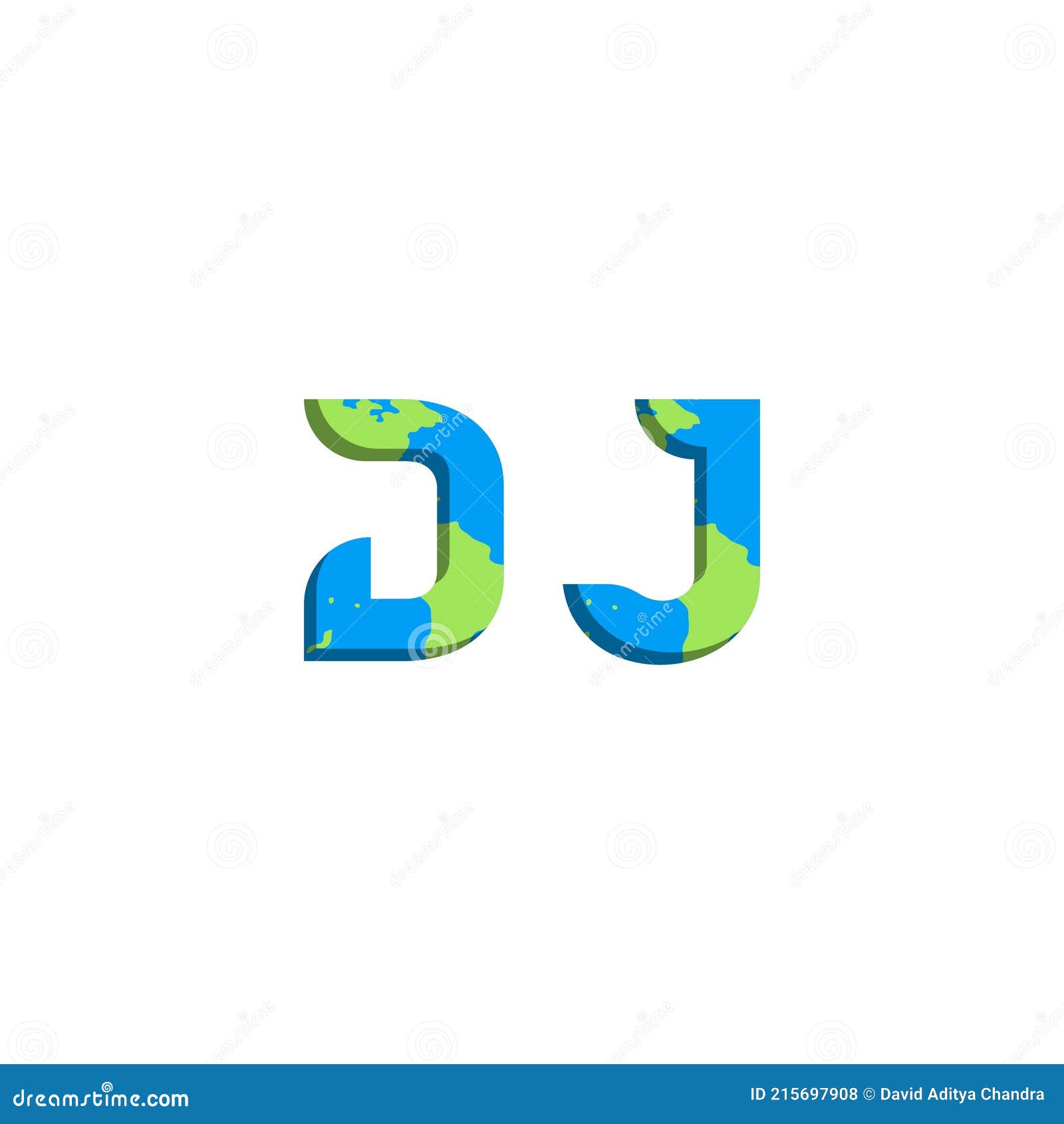 Initial DJ Logo Design with World Map Style, Logo Business Branding ...