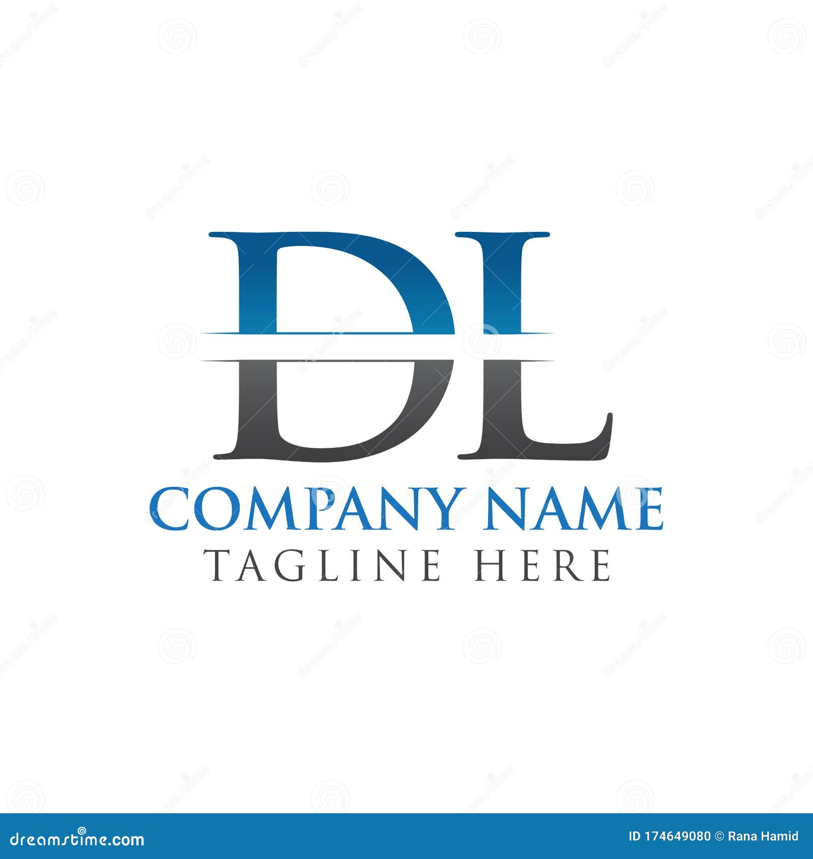 Initial DL Letter Logo Design Vector with Blue and Grey Color. DL Logo ...