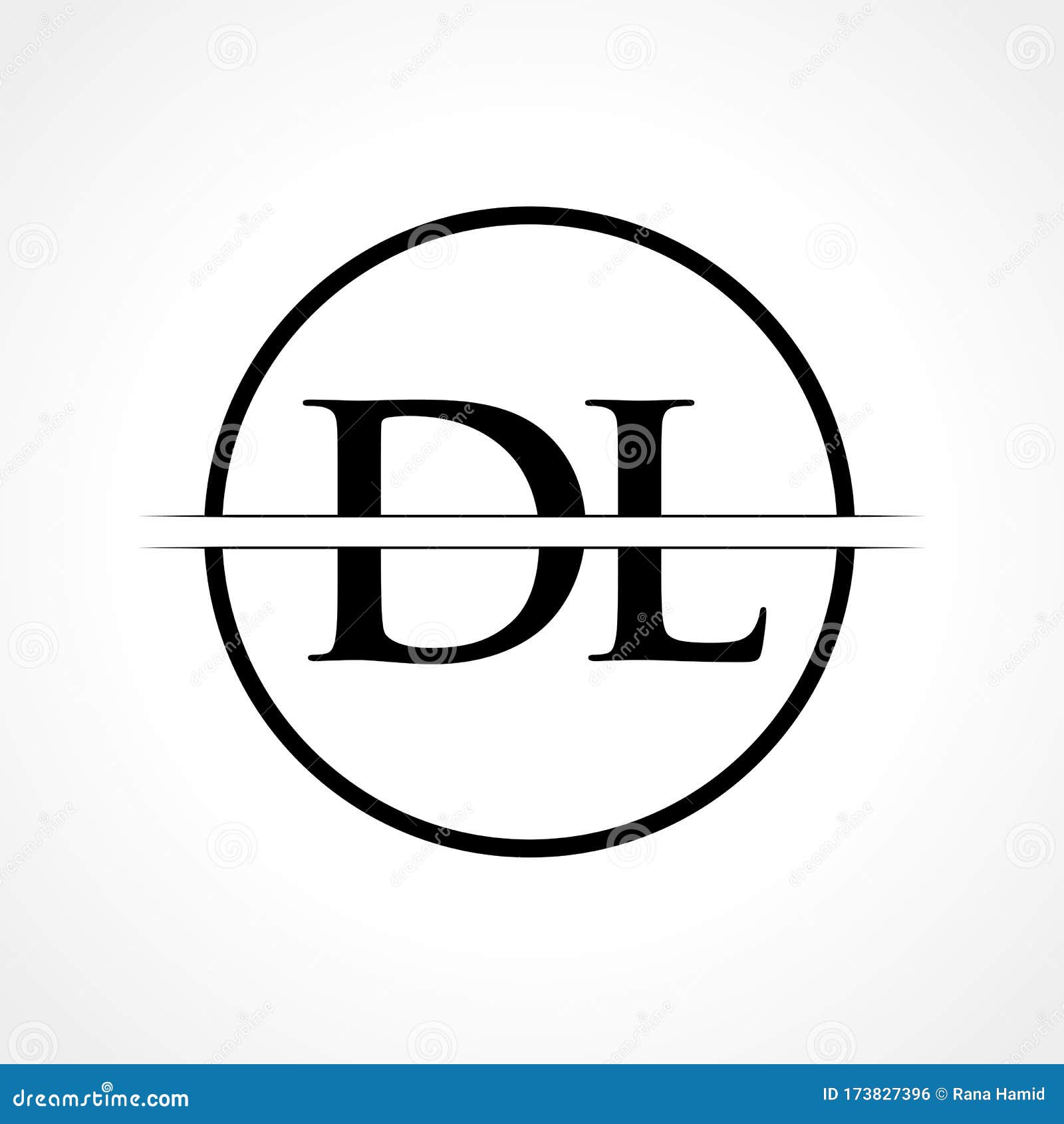 Initial DL Letter Logo Design Vector Template with Black Color. DL Logo ...