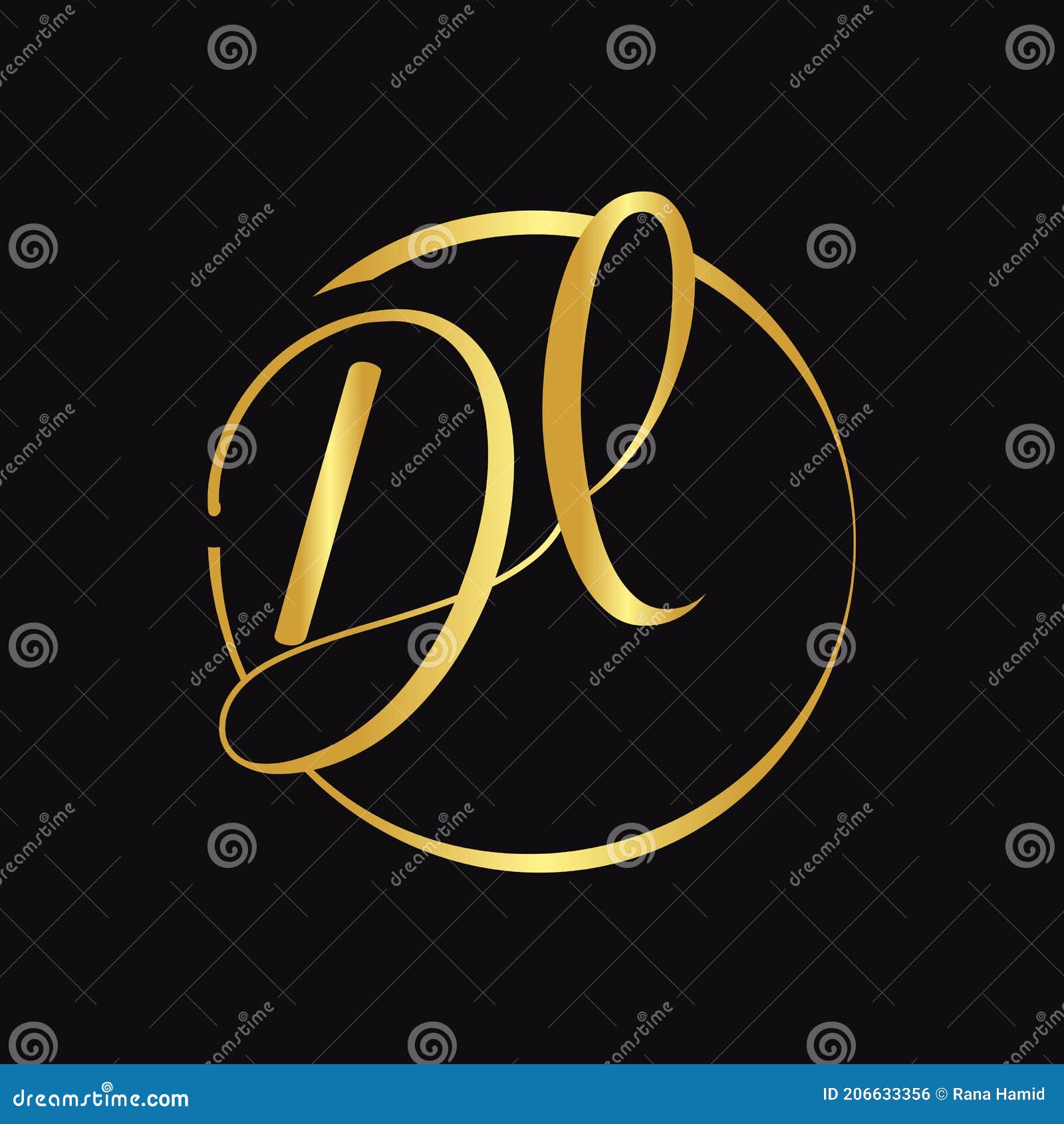 Initial DL Script Letter Type Logo Design with Modern Typography Vector ...