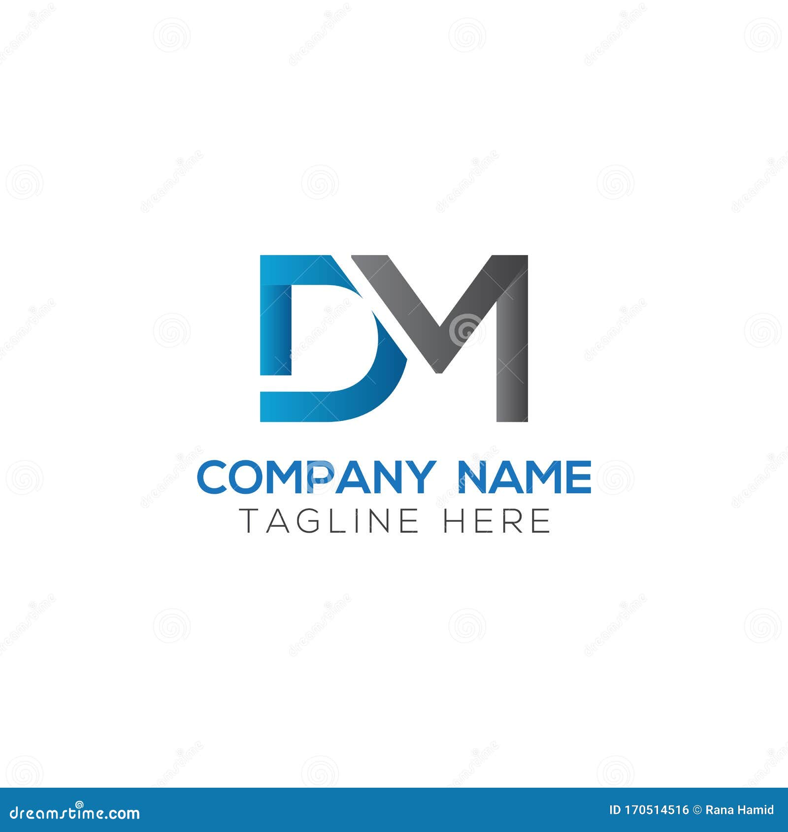 Initial DM Letter Logo with Creative Modern Business Typography Vector ...