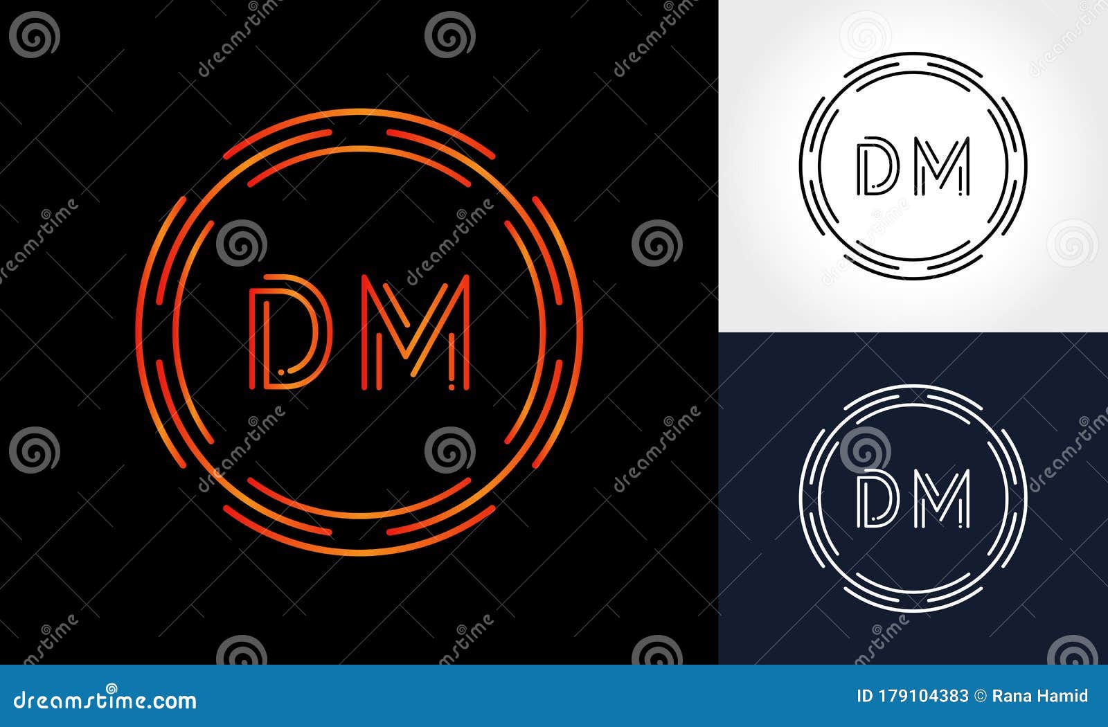 Initial DM Letter Logo with Creative Modern Business Typography Vector ...