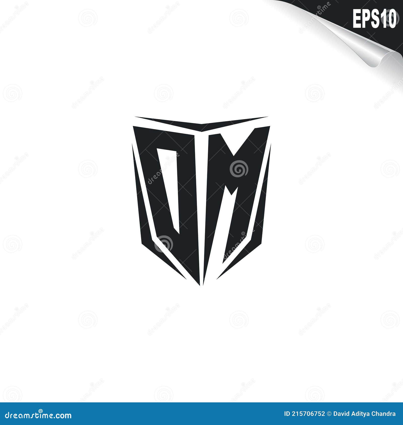 Initial DM Logo Design with Shield Style, Logo Business Branding Stock ...