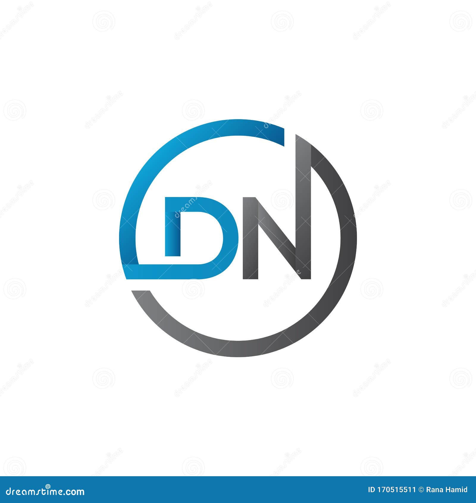 Initial DN Letter Logo with Creative Modern Business Typography Vector ...