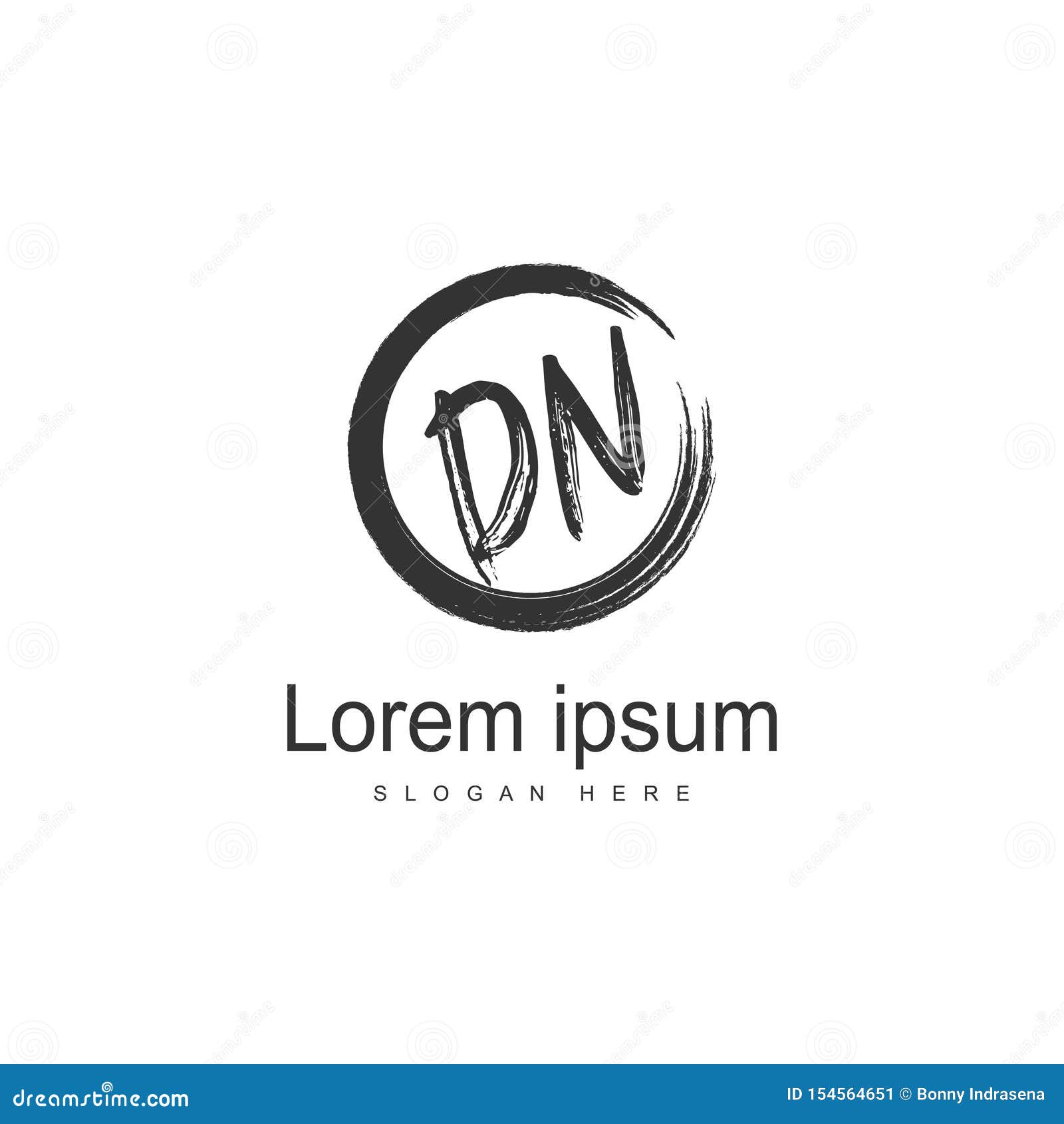 Initial DN Logo Template with Modern Frame. Minimalist DN Letter Logo ...