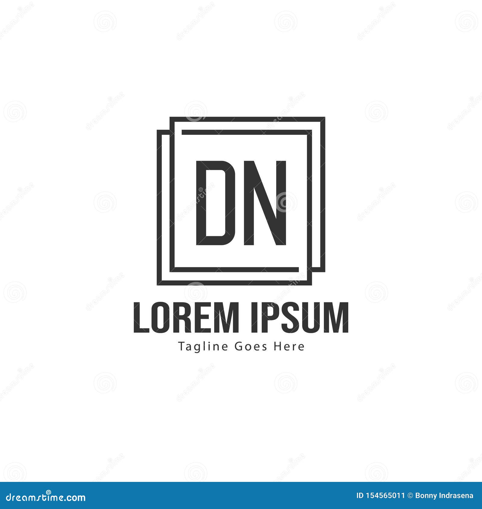 Initial DN Logo Template with Modern Frame. Minimalist DN Letter Logo ...