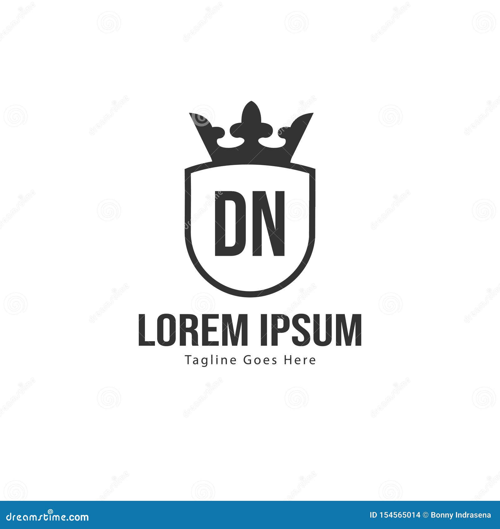 Initial DN Logo Template with Modern Frame. Minimalist DN Letter Logo ...